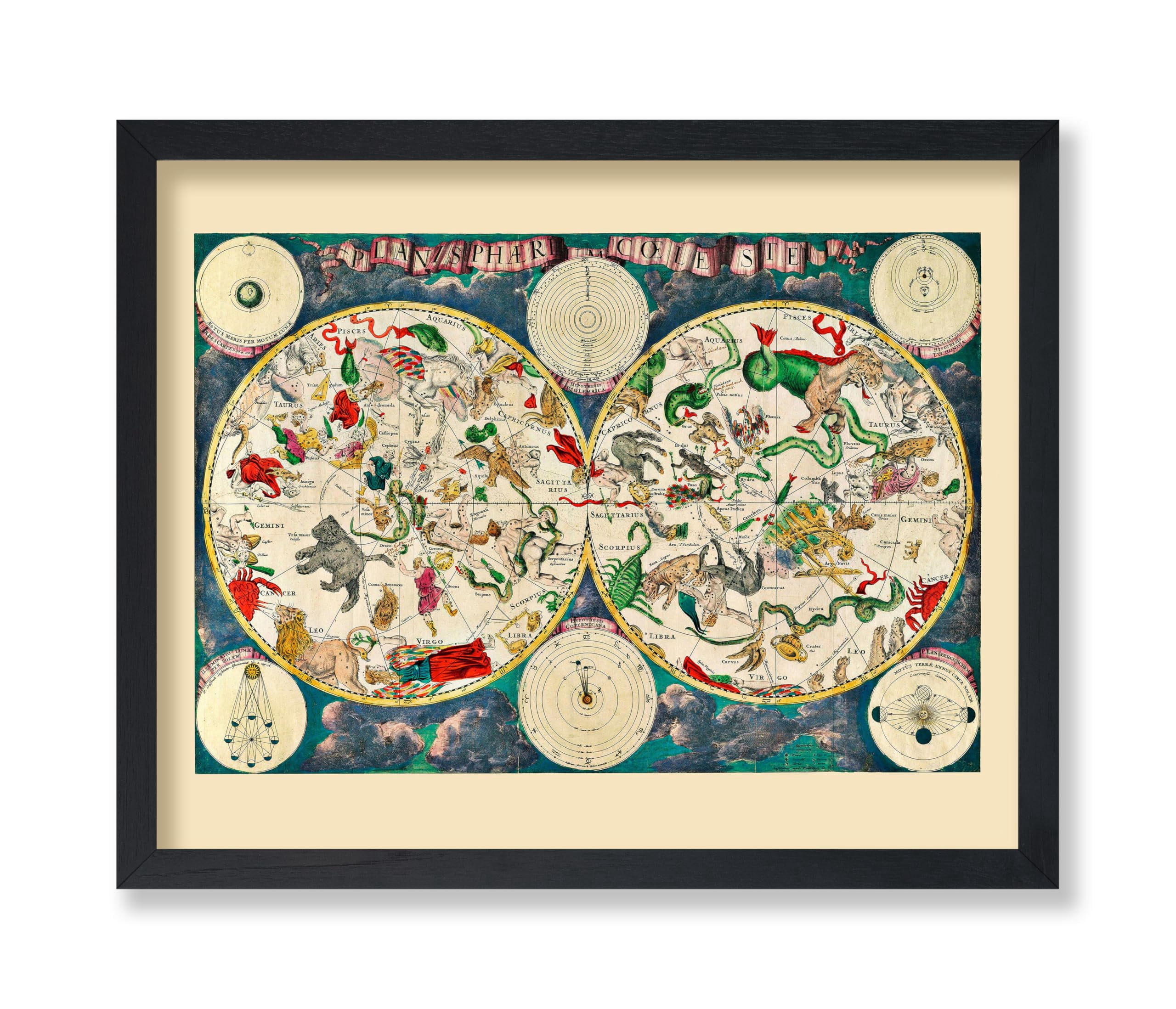 Poster Master Celestial Map Print - Map of The Heavens 1670, Vintage ...