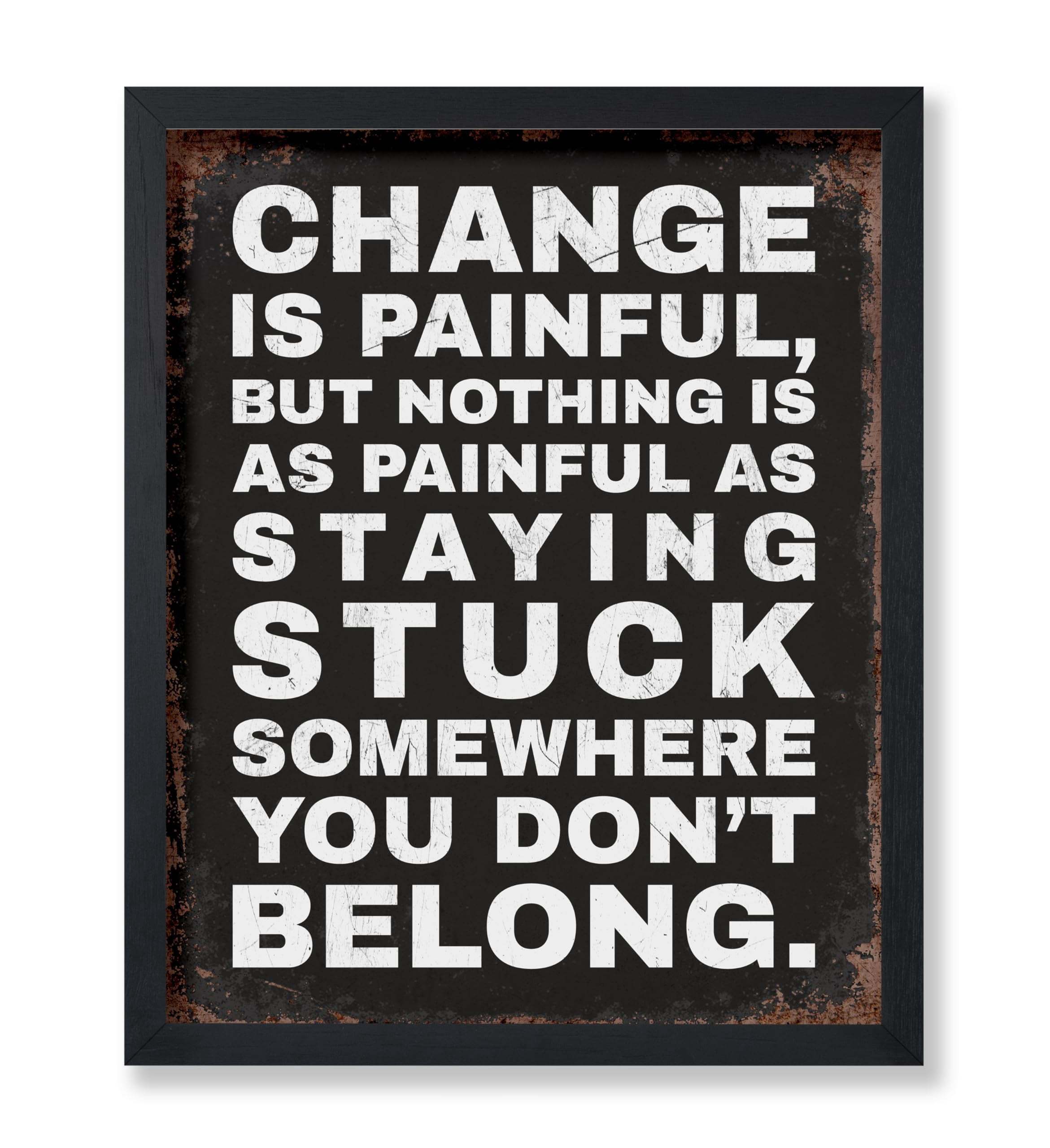 Poster Master Change Is Painful Poster - Black Motivational Print ...