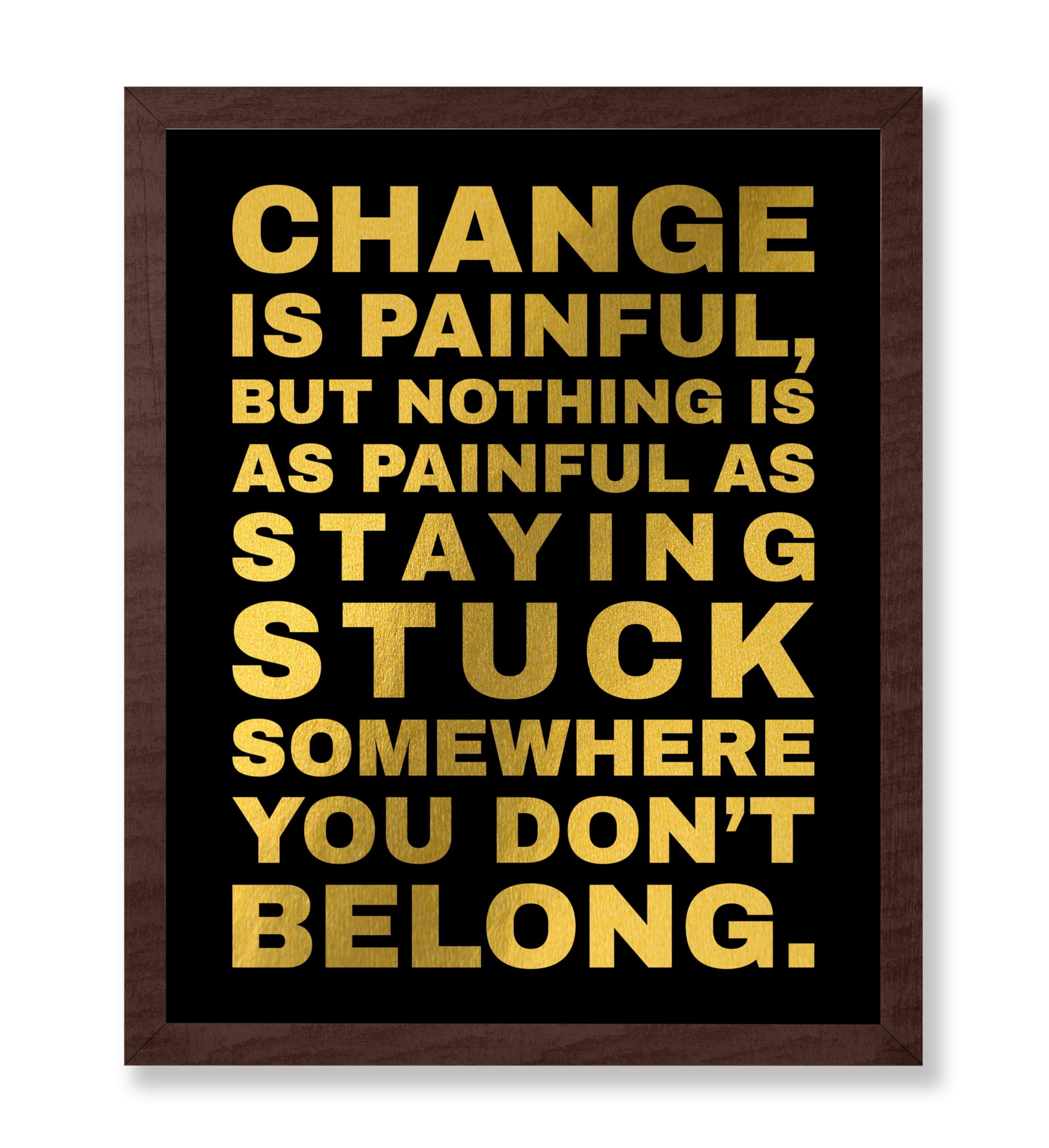 Poster Master Change Is Painful Poster - Gold Motivational Print ...