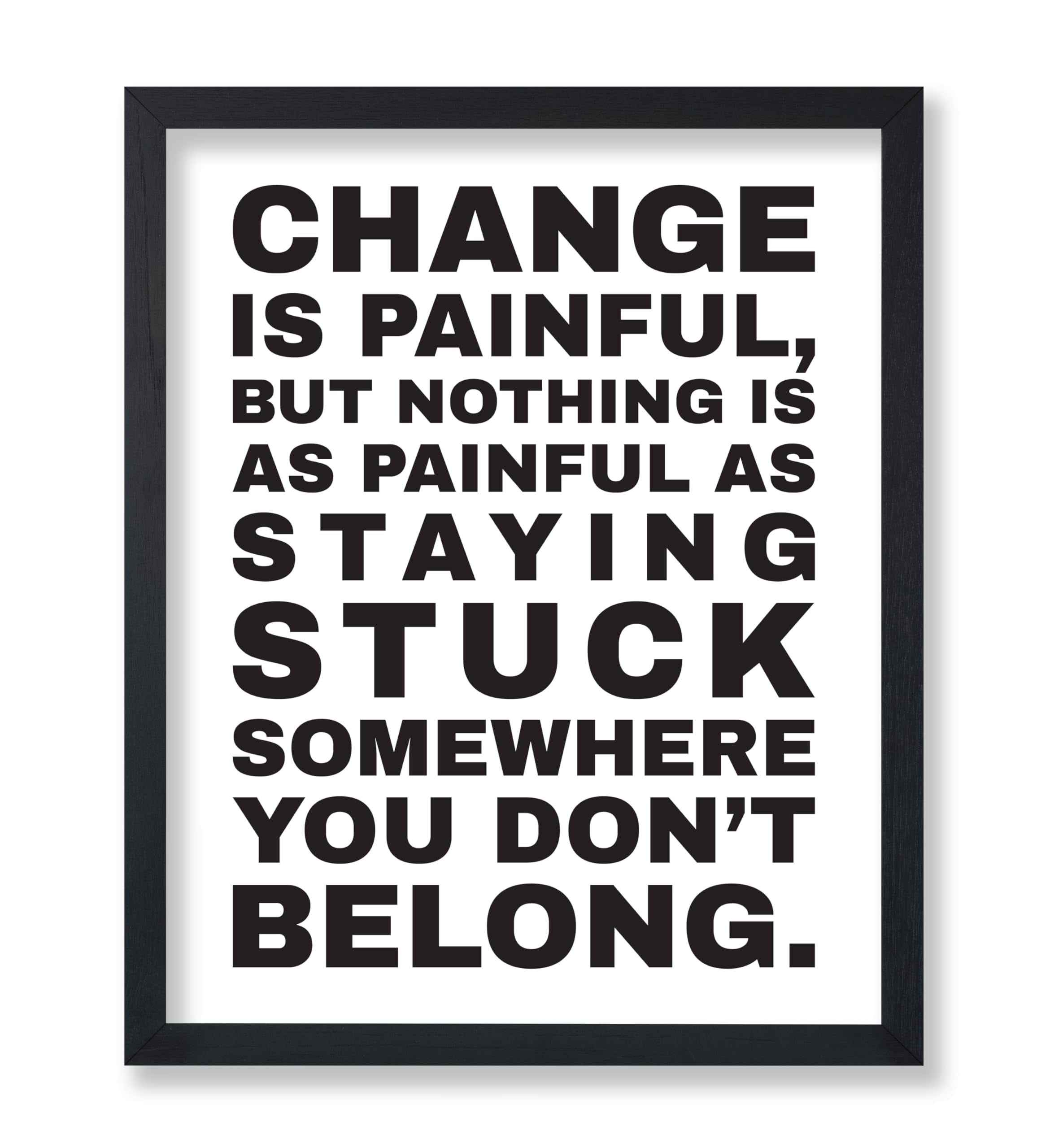 Poster Master Change Is Painful Poster - White Motivational Print ...