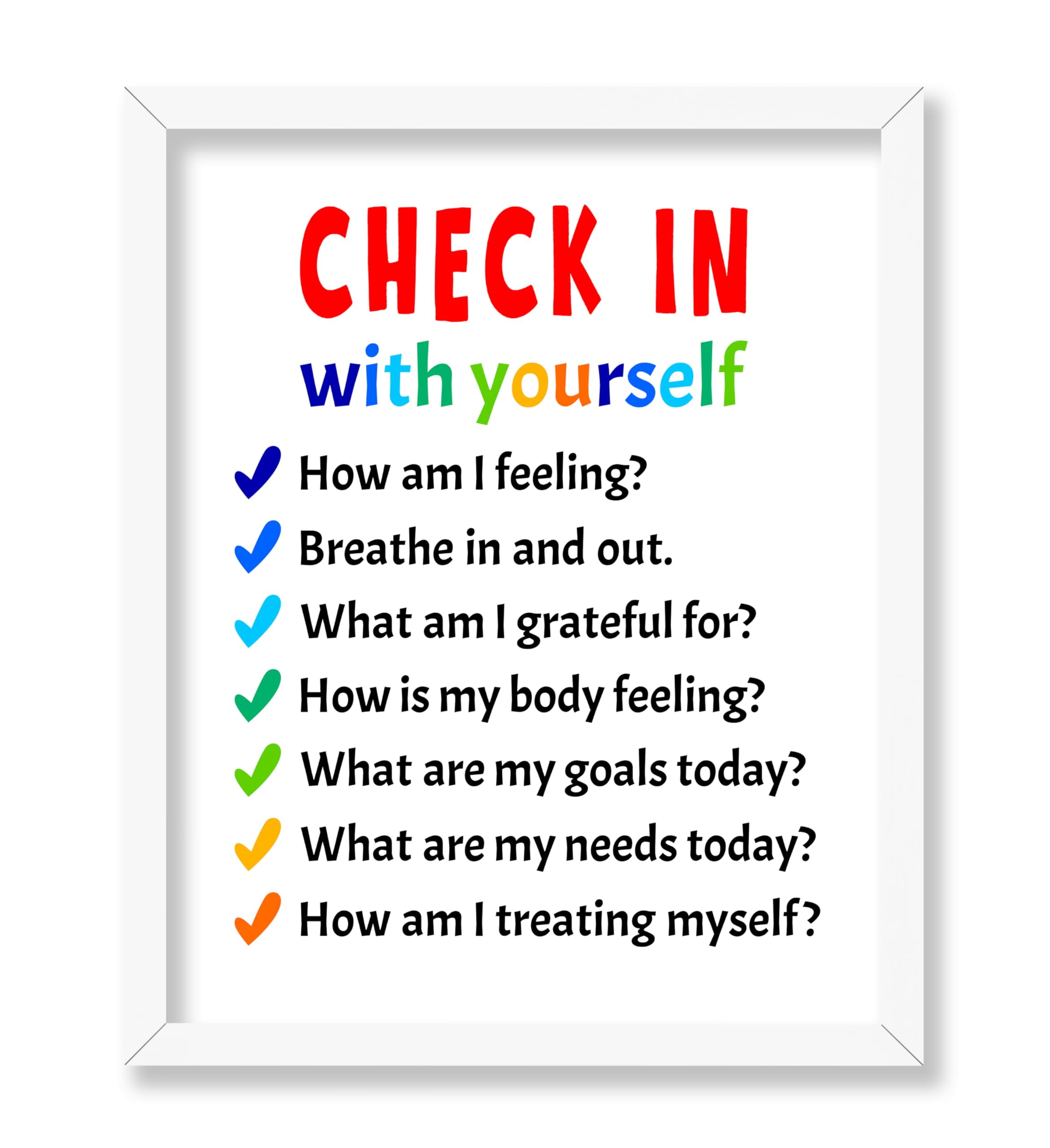 Poster Master Check In With Yourself Poster - Self Care Checklist Print ...