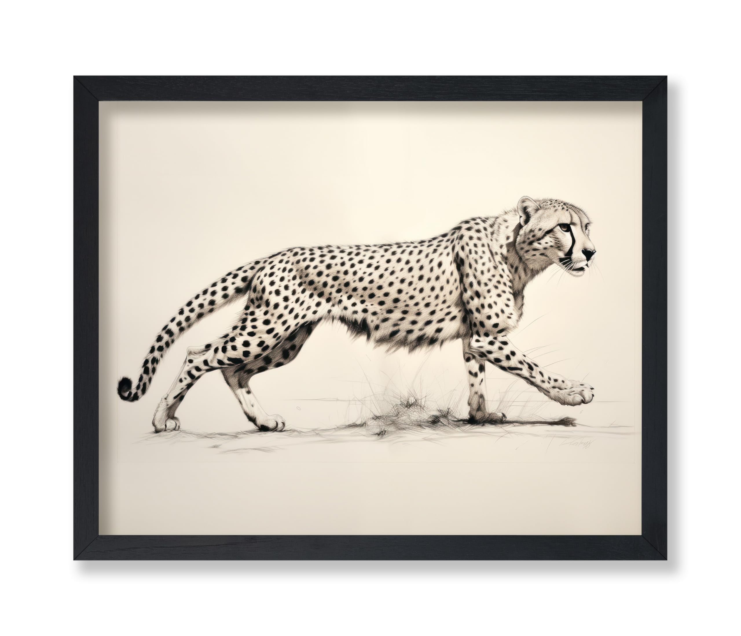 Poster Master Cheetah Poster - Striding Cheetah Print - Drawing Art ...
