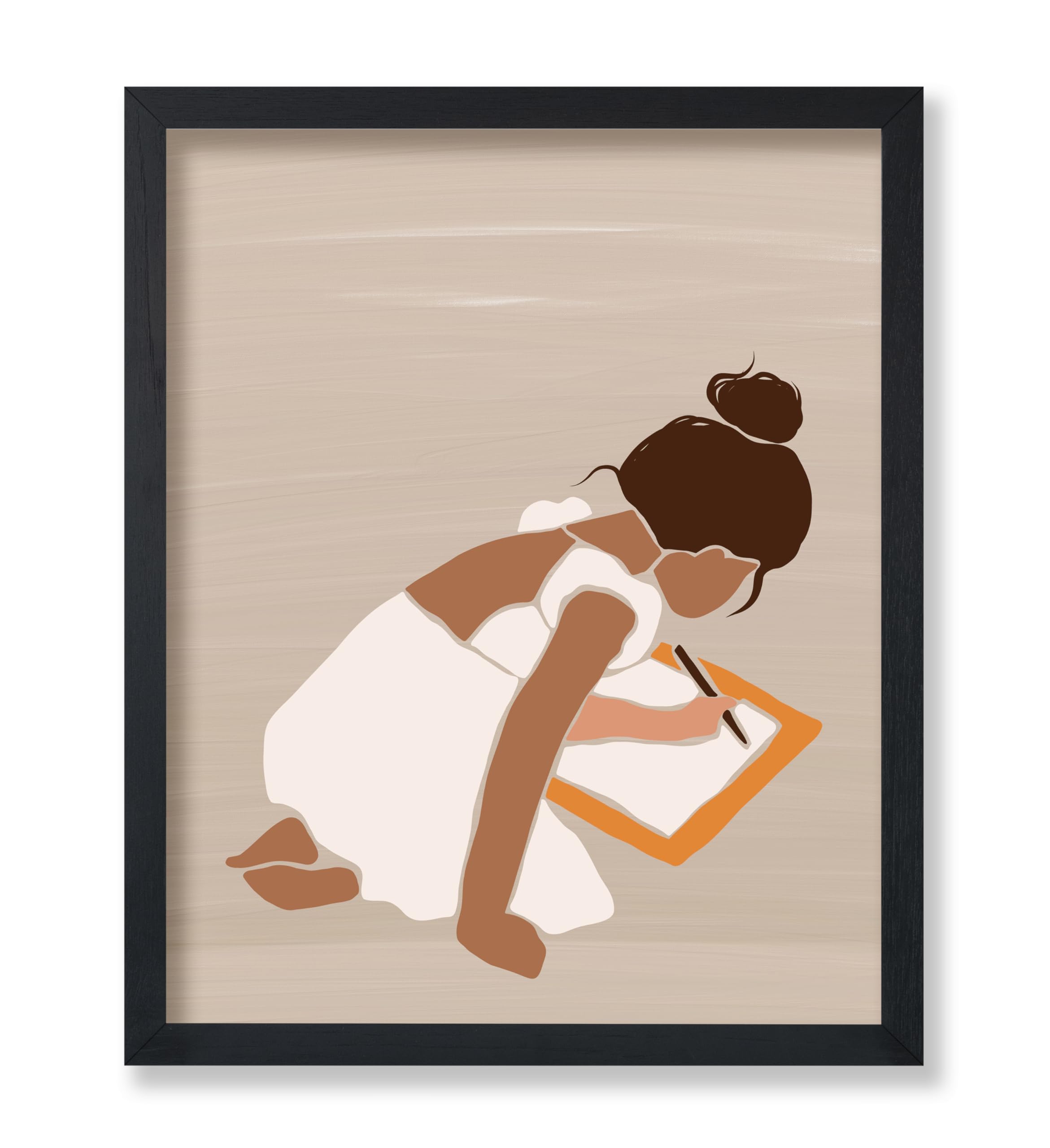Poster Master Child In White Dress Poster - Retro Little Girl Writing ...