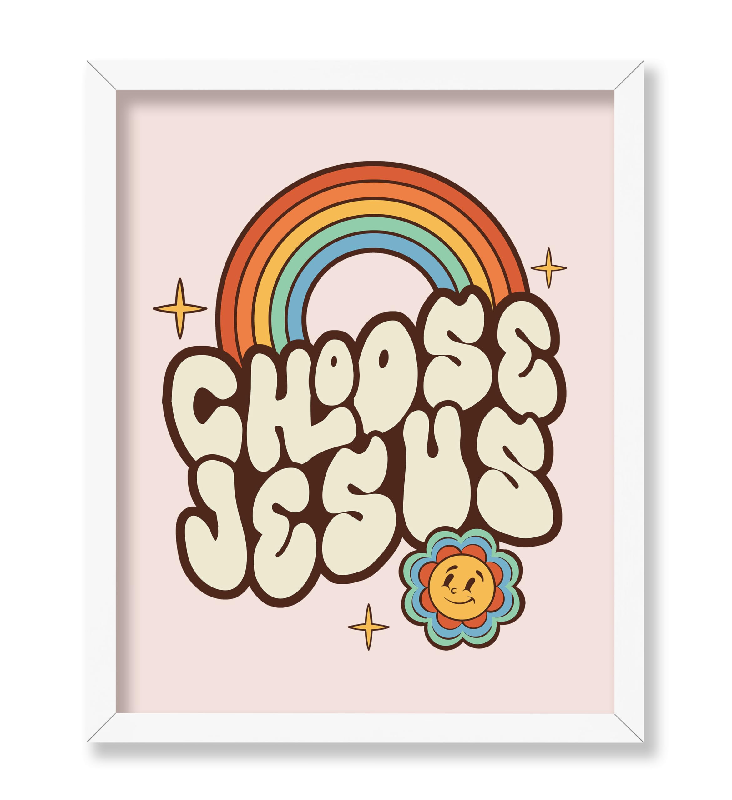 Poster Master Choose Jesus Poster - Retro Motivational Print - Groovy ...