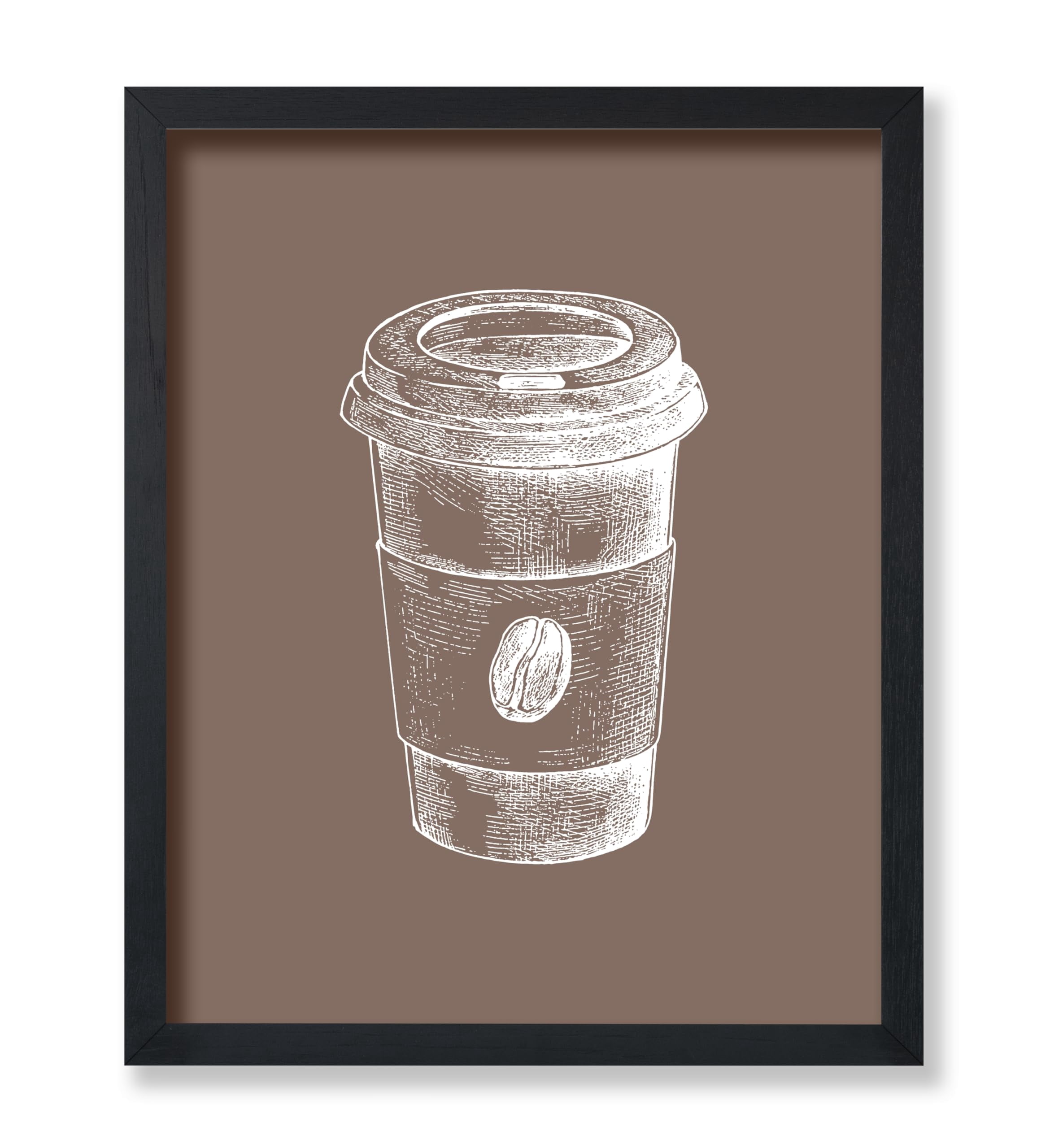 Poster Master Coffee Poster - Coffee To Go Cup Print - Brown Sketch Art ...
