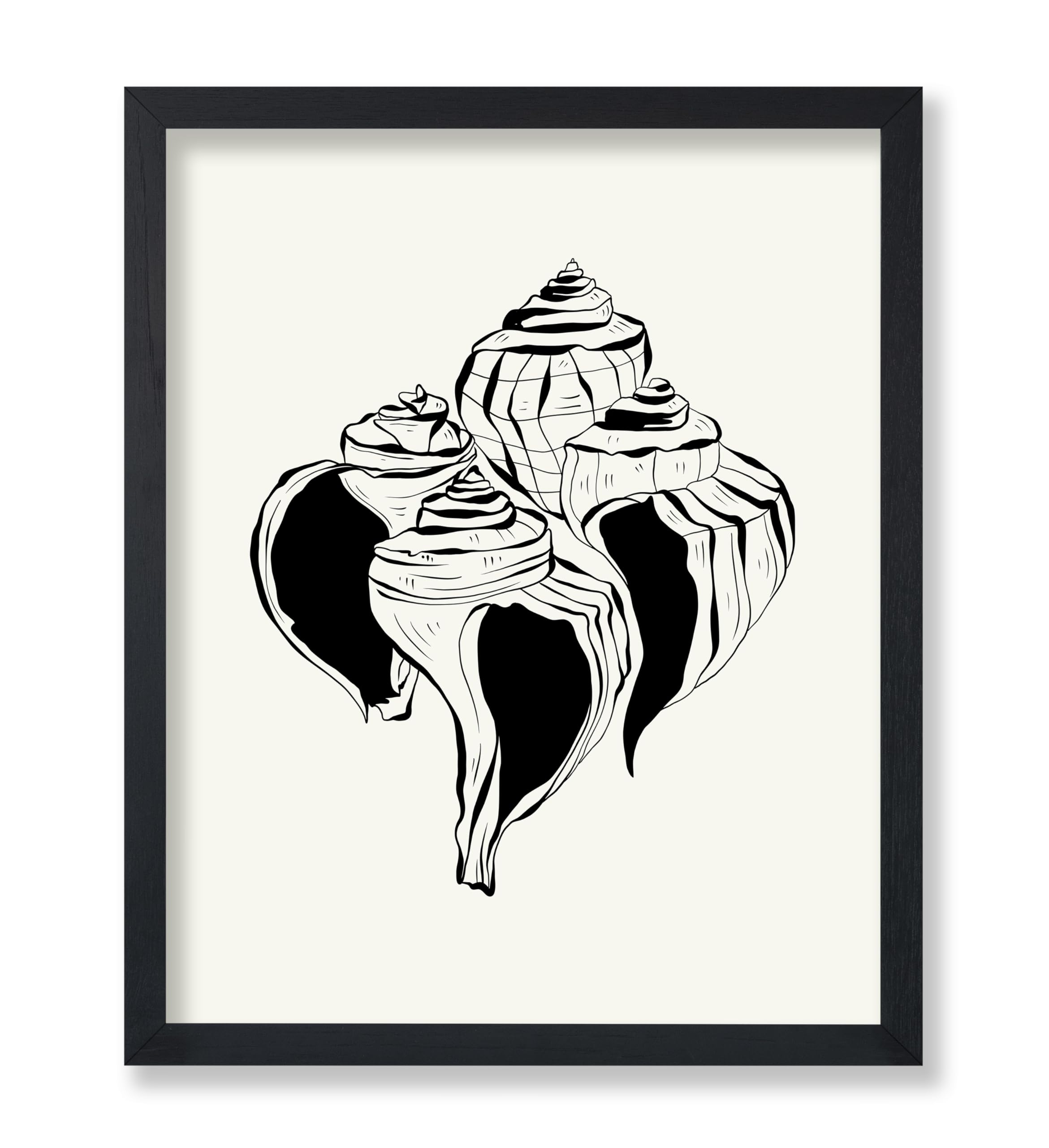 Poster Master Conch Shell Poster - Retro Aquatic Print - Marine Life ...