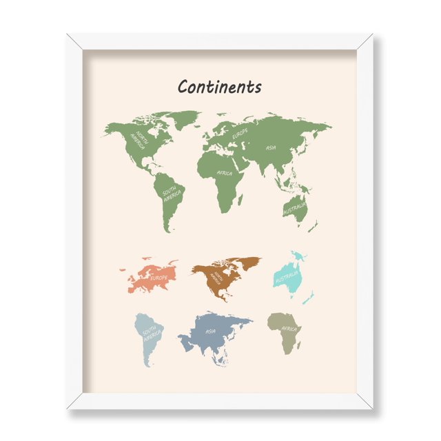 Poster Master Continents Poster - Educational Print - World Continents ...