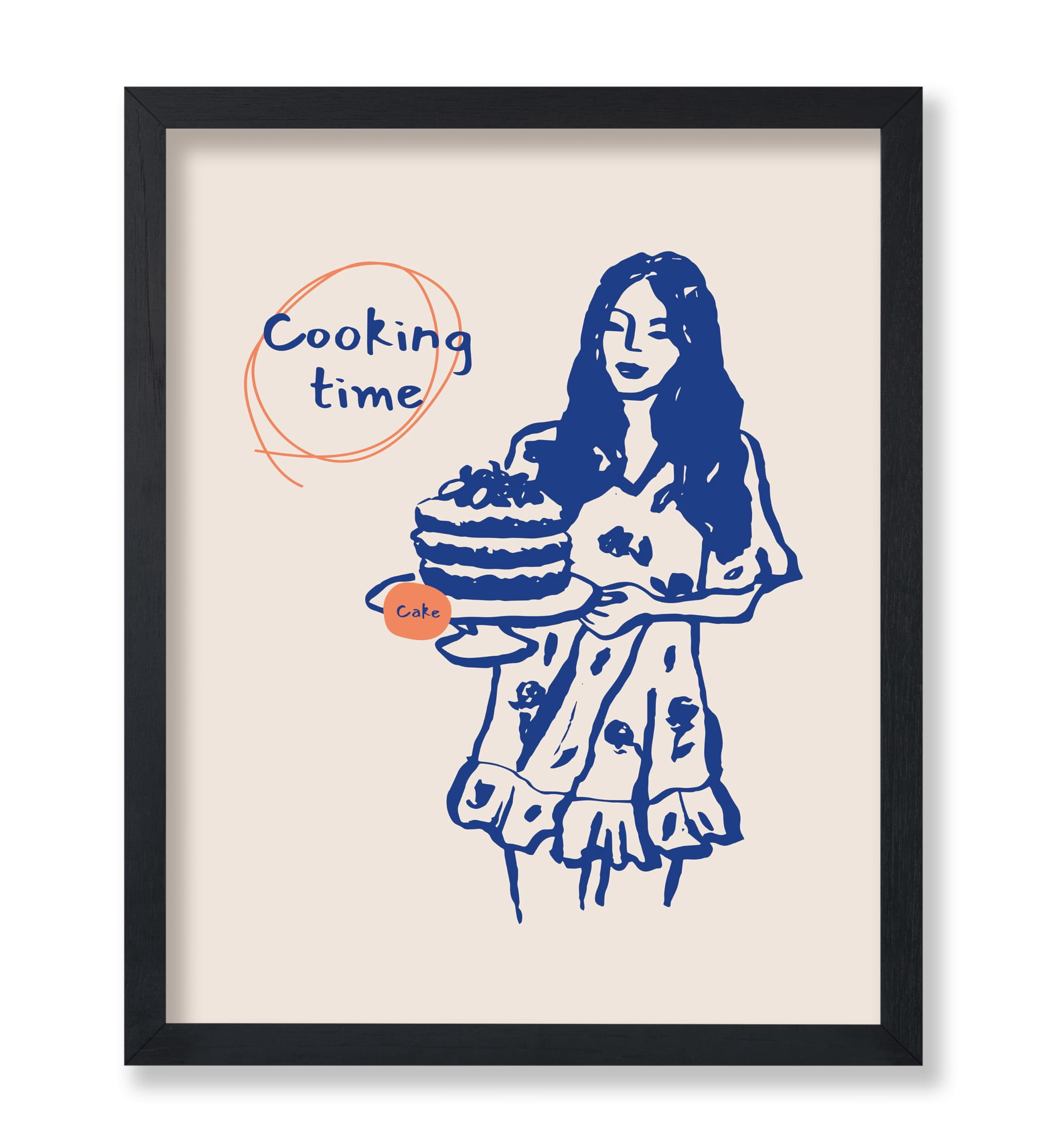 Poster Master Cooking Time Poster - Retro Woman With Cake Print - Cake ...