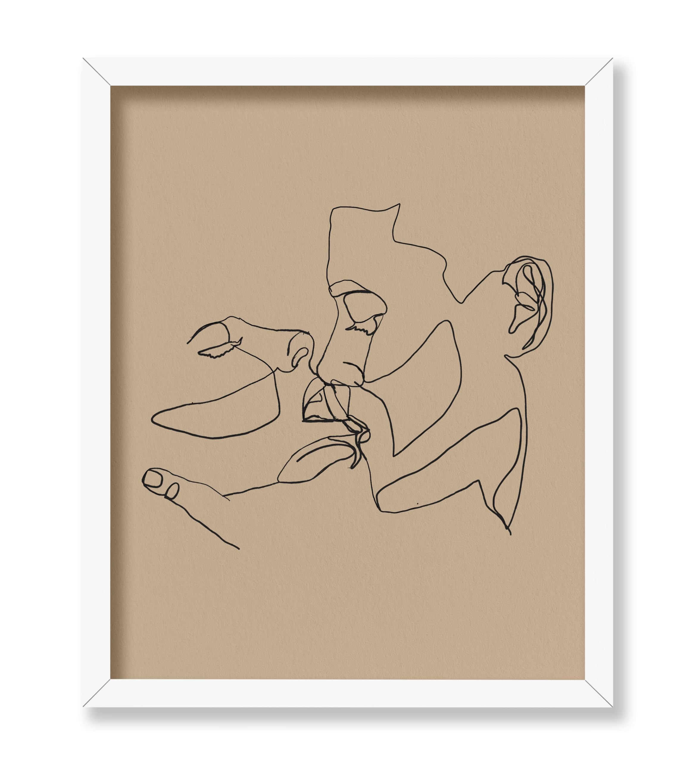 Poster Master Couple Poster - Kiss Print - Face Art - Lovers Art - Line Drawing Art - Valentine ...