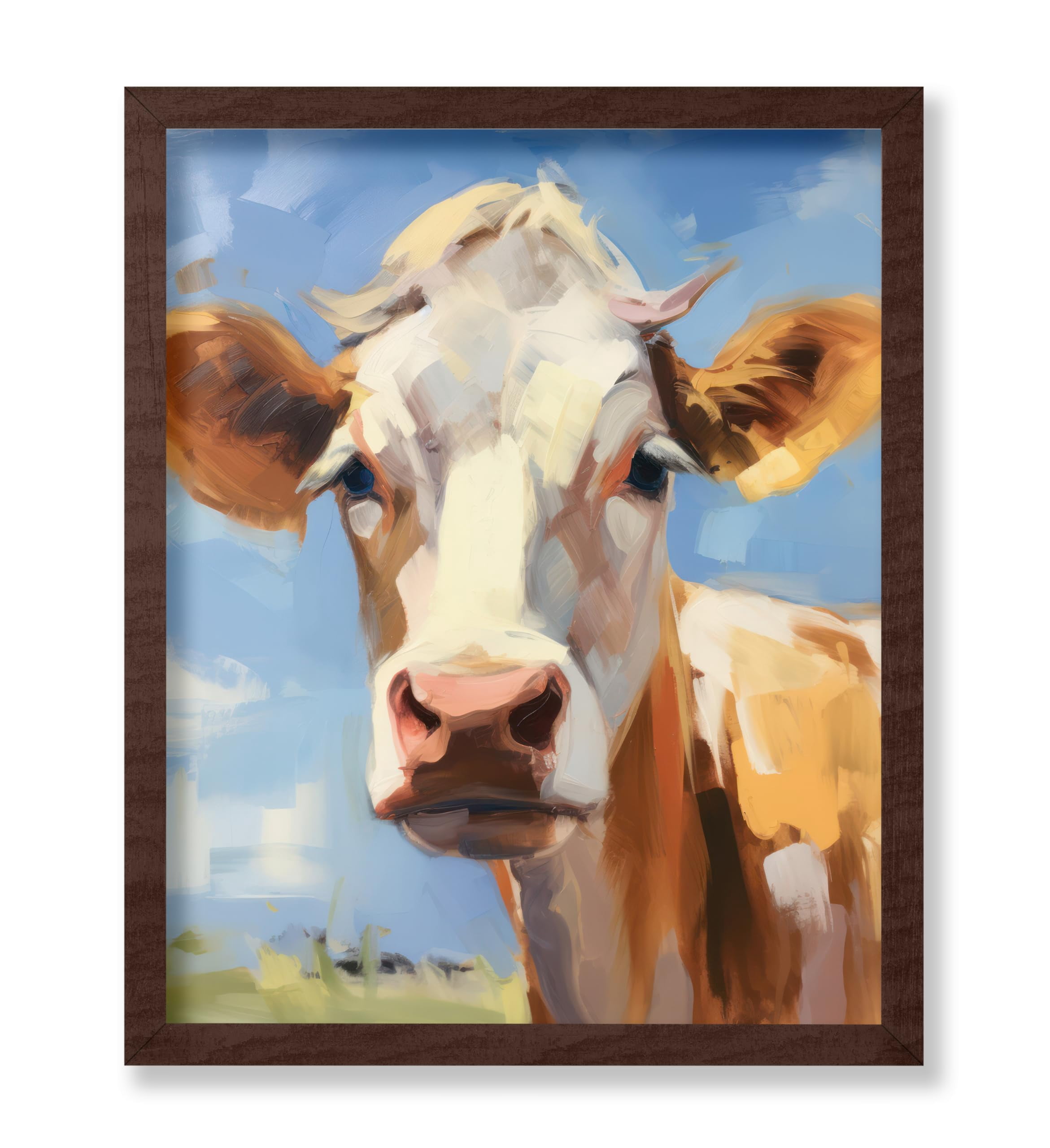 Poster Master Cow Painting Poster - Retro Portrait Print - Cow Art ...