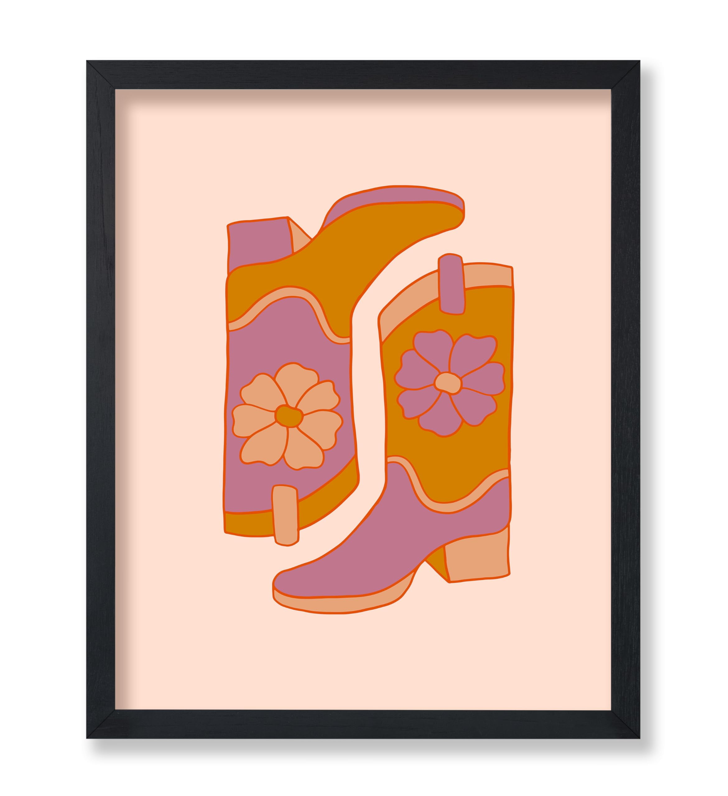 Poster Master Cowboy Boots Poster - Retro Cowboy Print - Flower Art ...