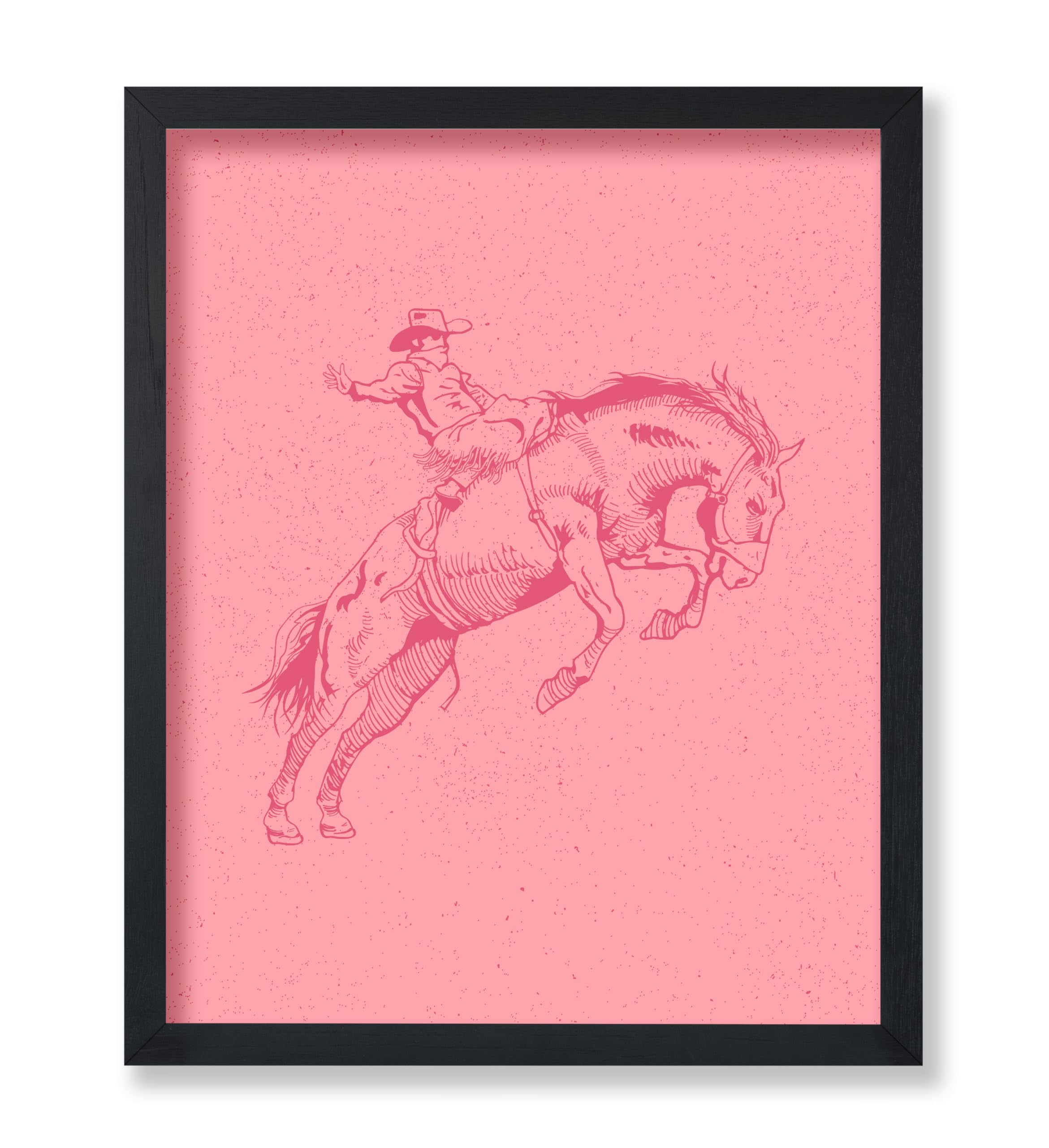 Poster Master Cowboy on Bucking Horse Poster - Retro Pink Rodeo Print ...