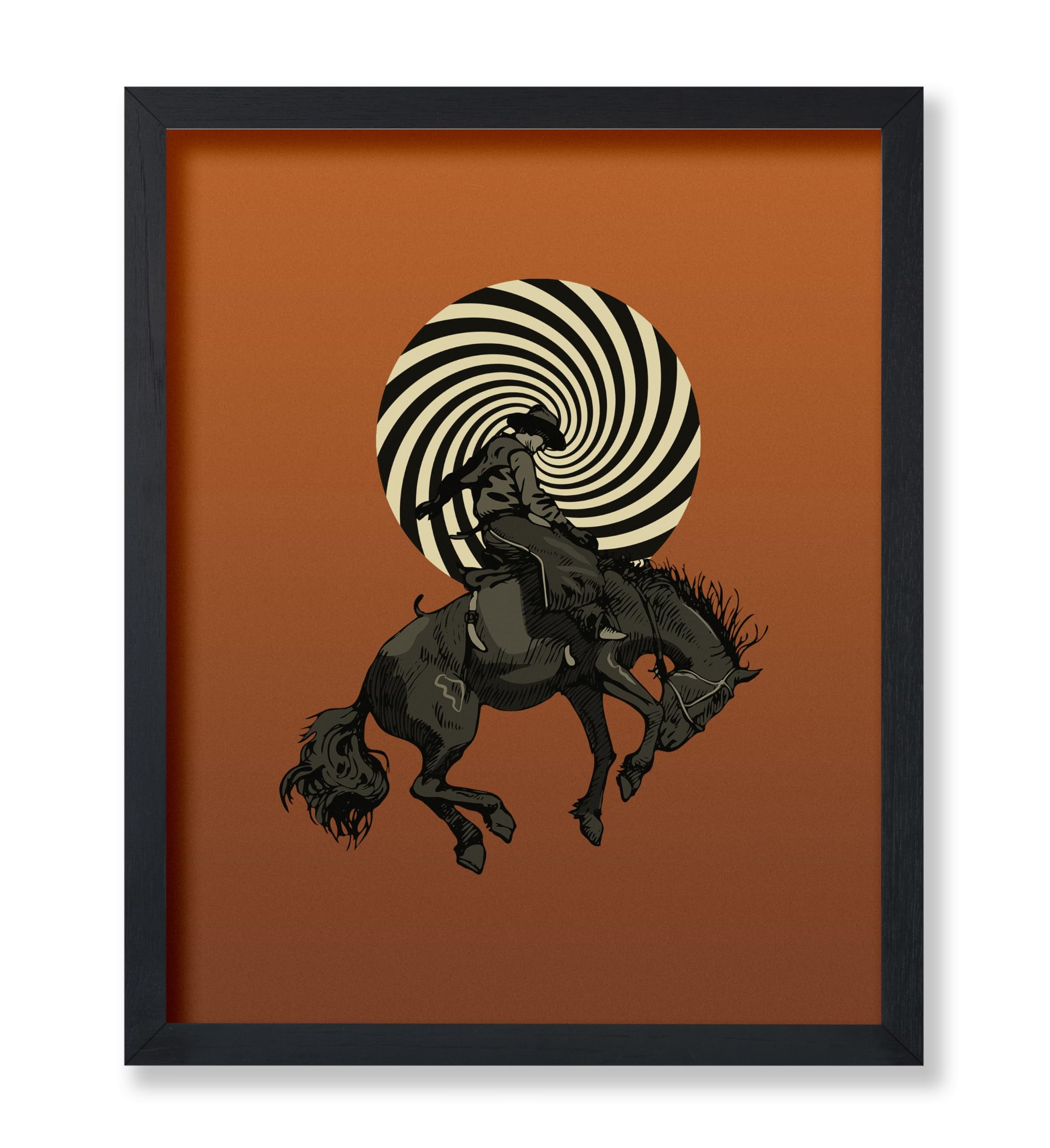 Poster Master Cowboy on Bucking Horse Poster - Retro Pink Cowboy Print ...