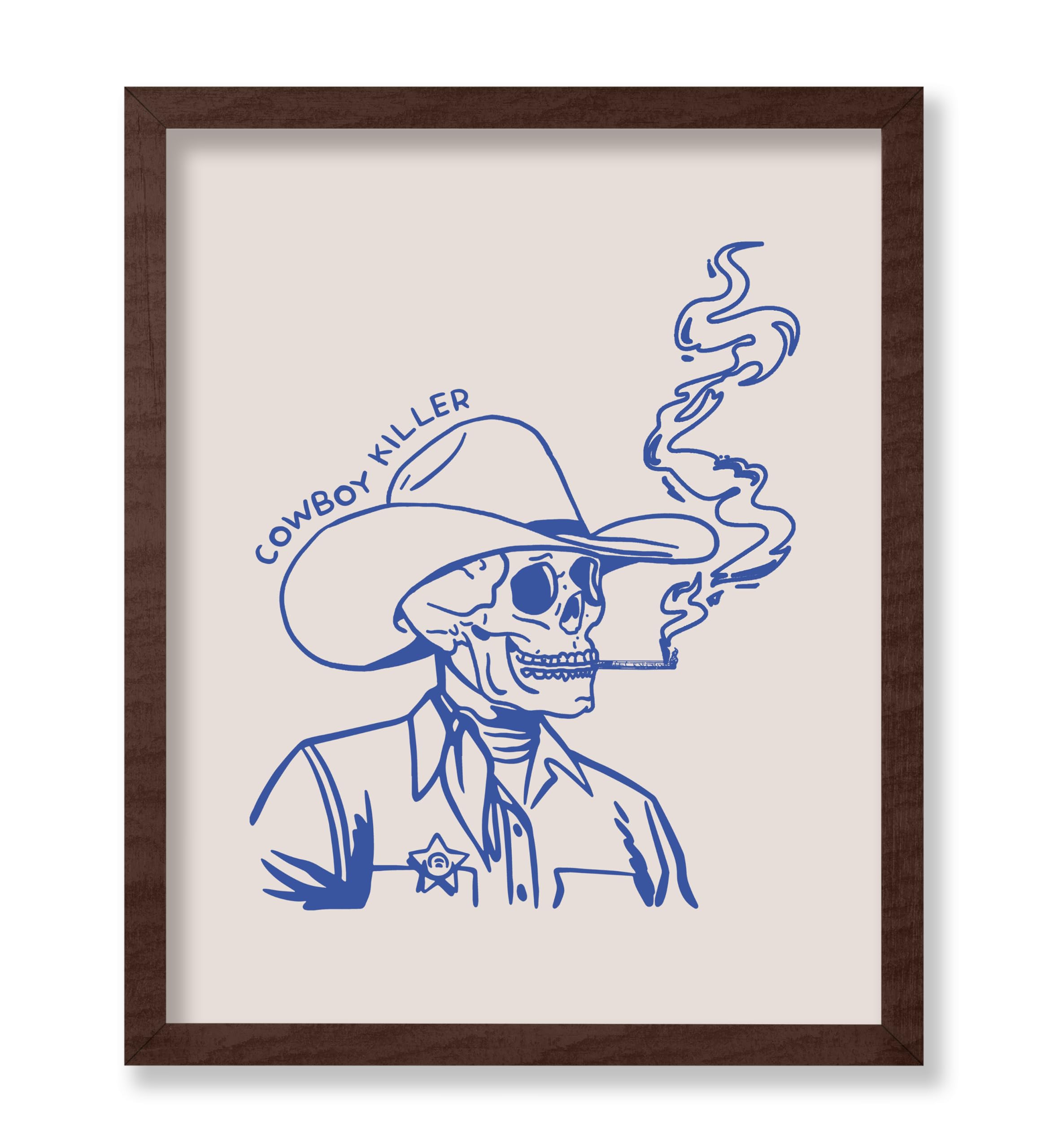 Poster Master Cowboy Killer Poster - Retro Blue Cowboy Print - Western ...