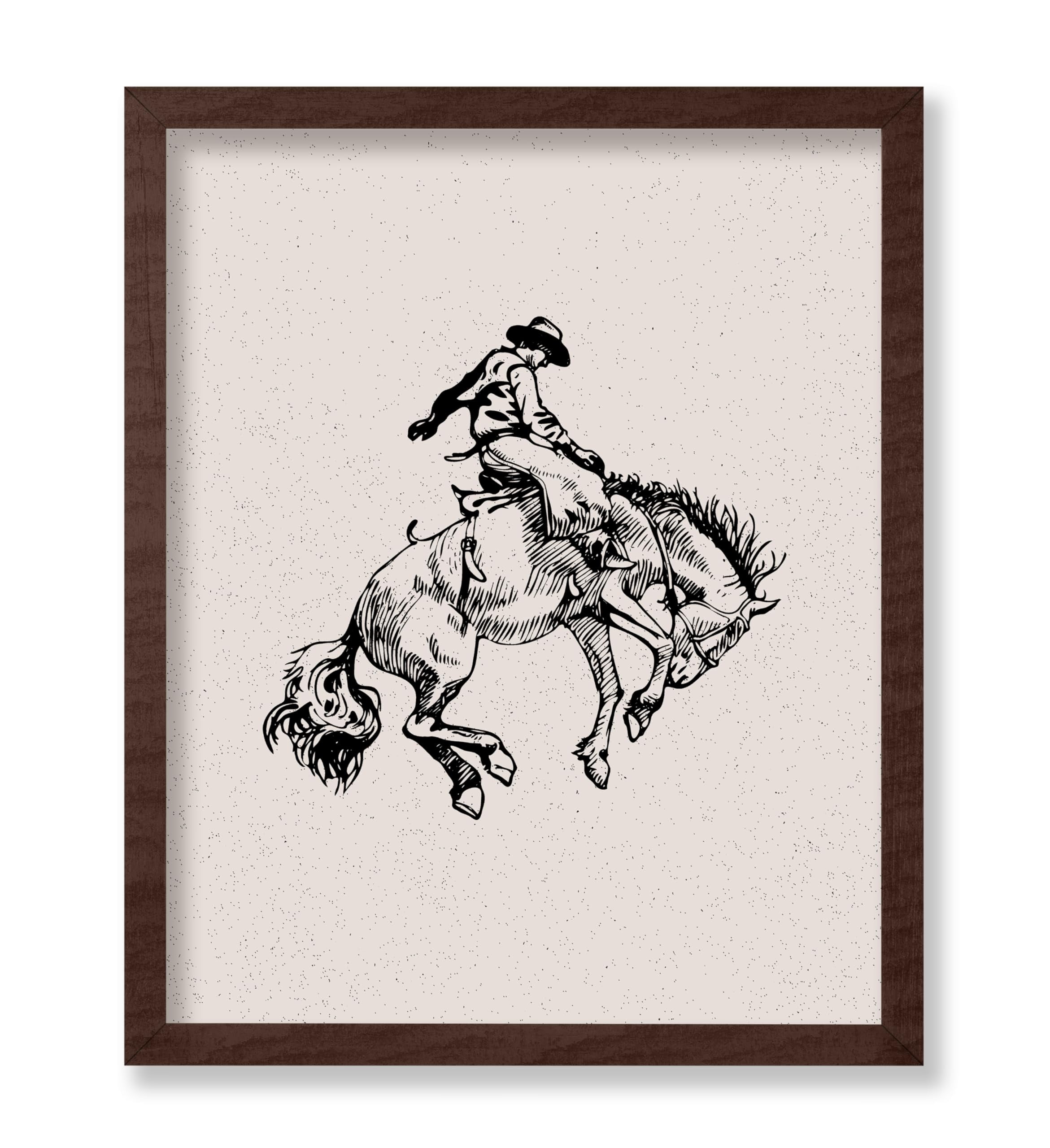 Poster Master Cowboy Poster - Retro Cowboy on Bucking Horse Print ...