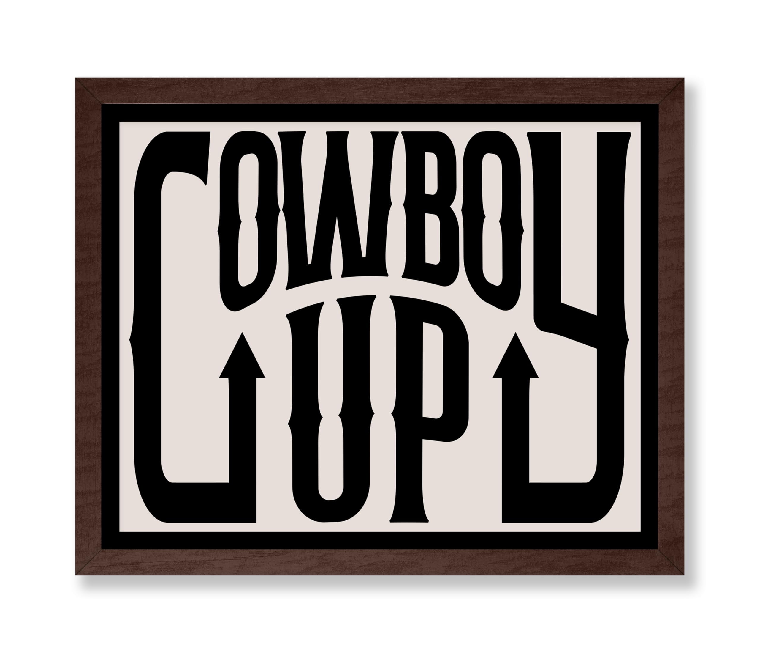 Poster Master Cowboy Up Poster - Retro Typography Print - Western Art ...