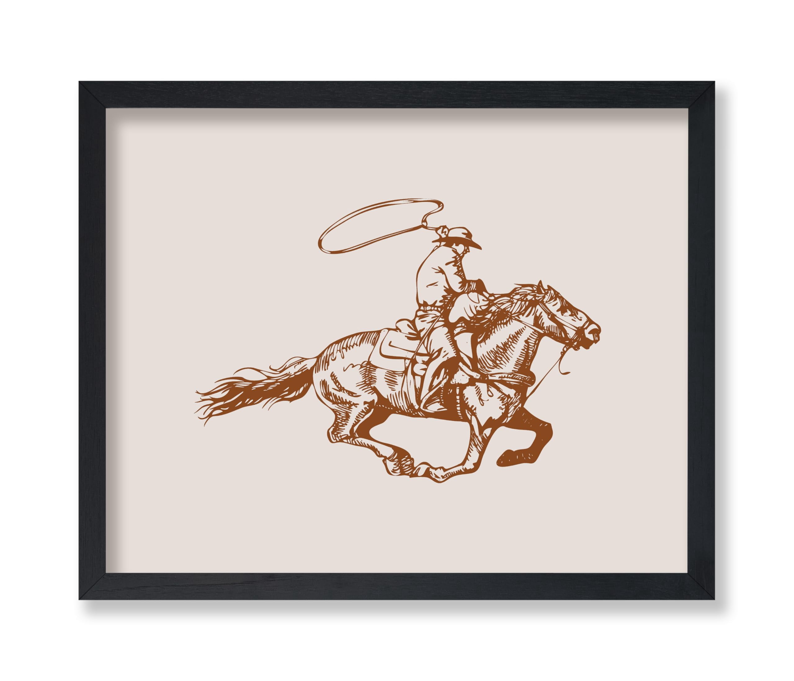 Poster Master Cowboy With Lasso Poster - Retro Brown Cowboy Print ...