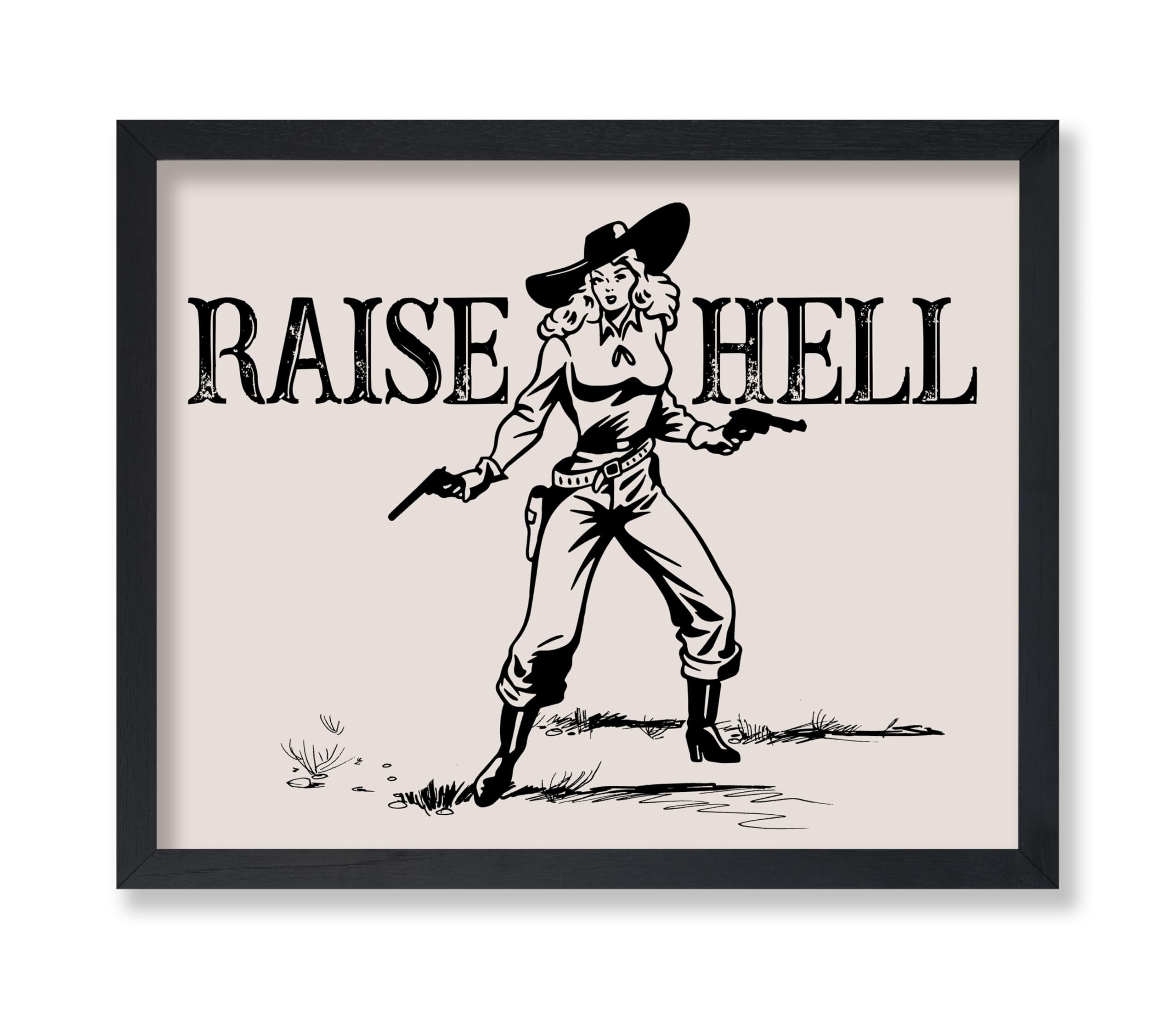 Poster Master Cowgirl Poster - Retro Raise Hell Print - Western Art ...