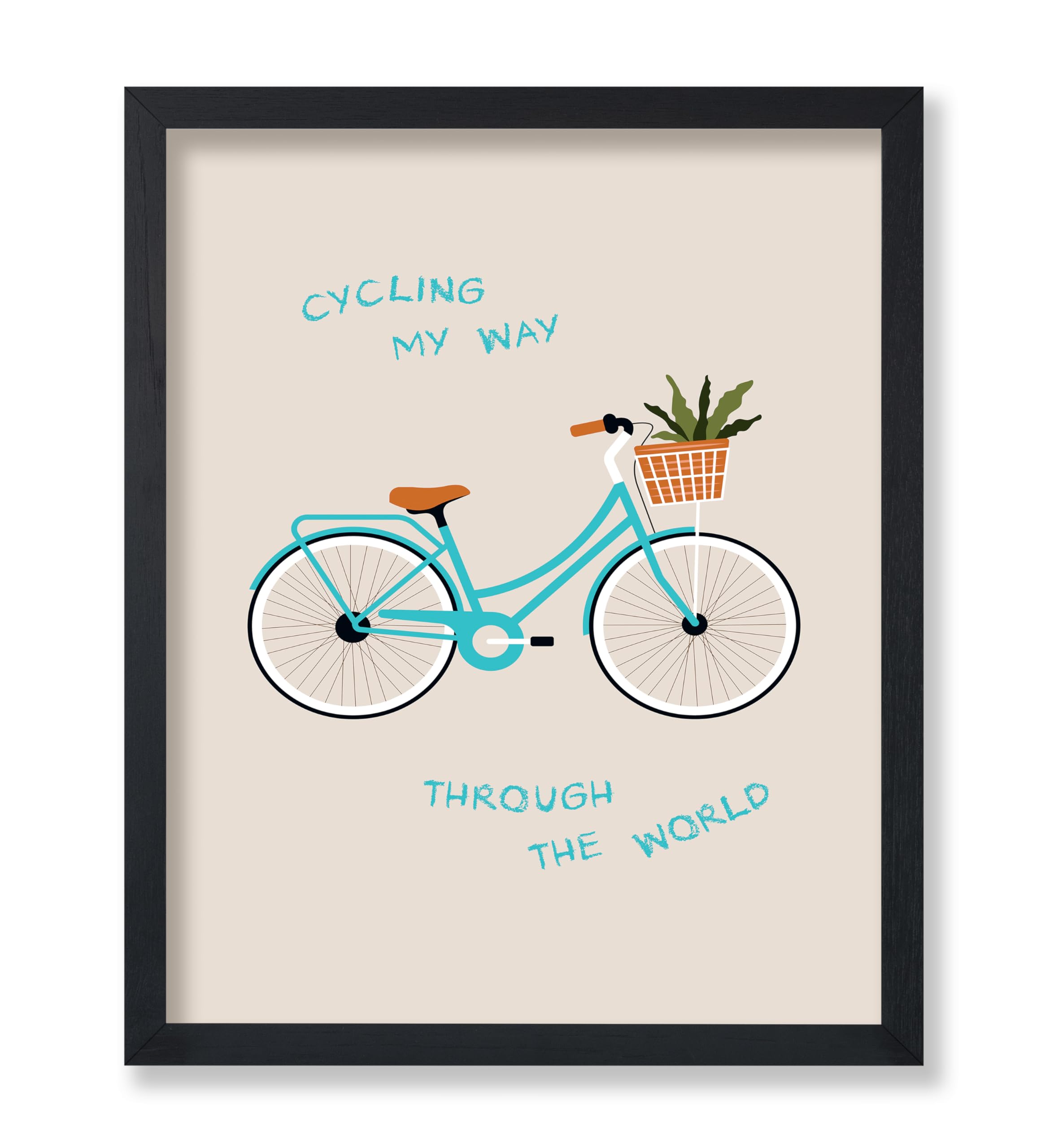 Poster Master Cycling My Way Through The World Poster - Retro Bicycle Print - Floral Art ...