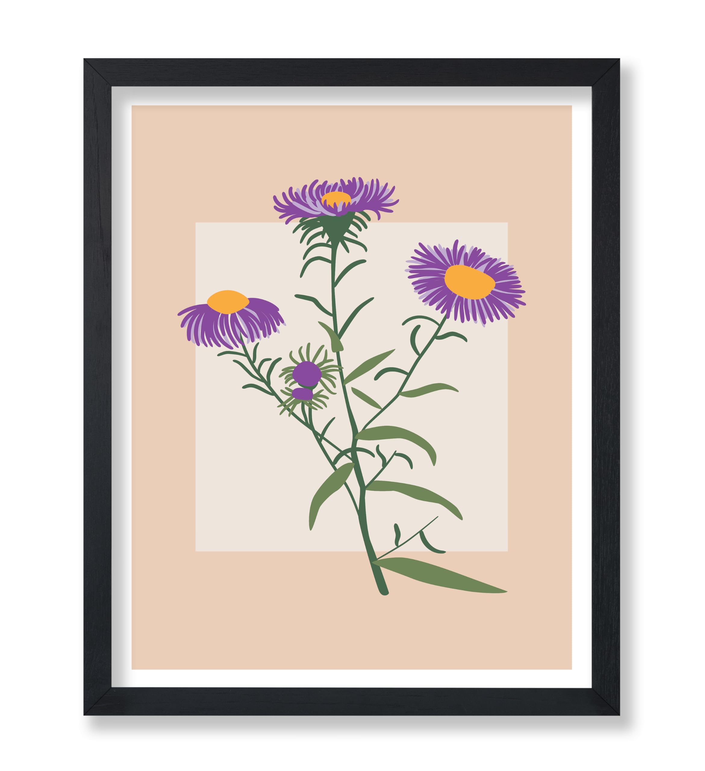 Poster Master Daisy Poster - Retro Purple Flowers Print - Floral Art ...