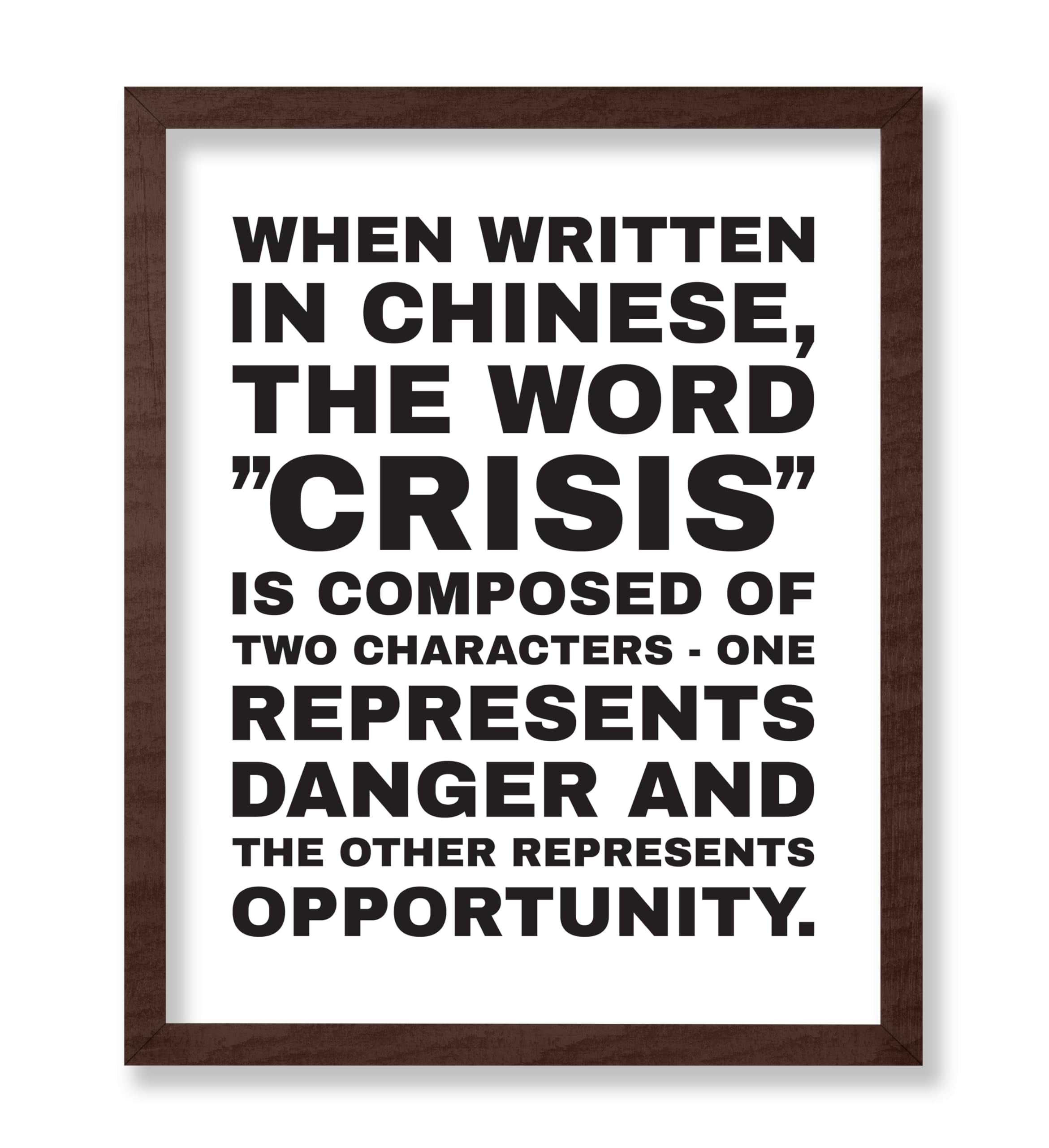 Poster Master Danger And Opportunity Poster - White Inspirational Print ...