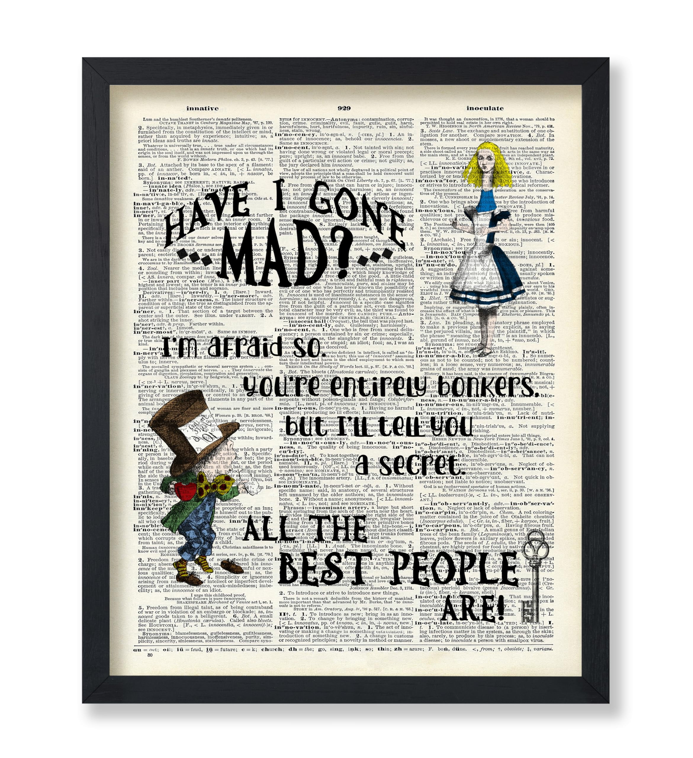 Poster Master Dictionary Art Poster - Alice Wonderland Print - Have I ...