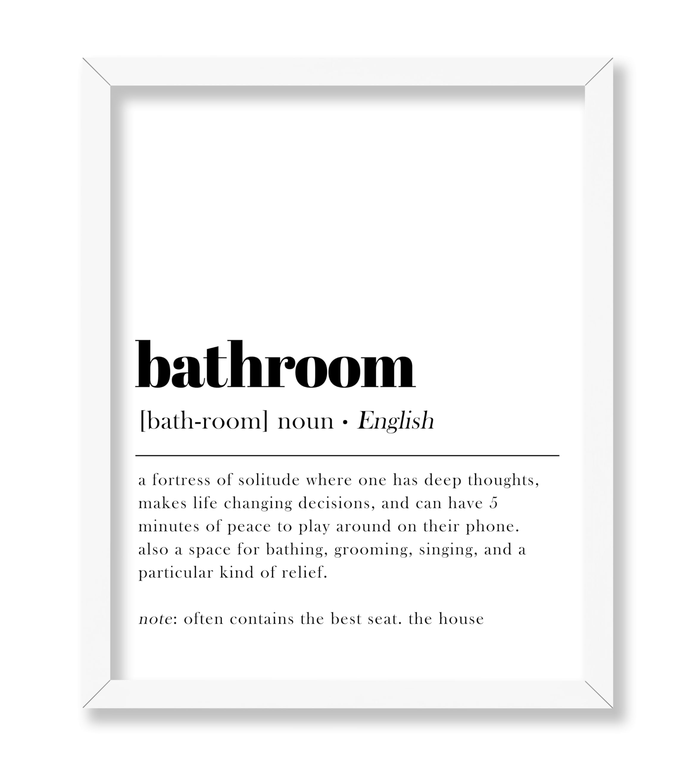 Poster Master Dictionary Art Poster - Bathroom Definition, Best Seat In ...