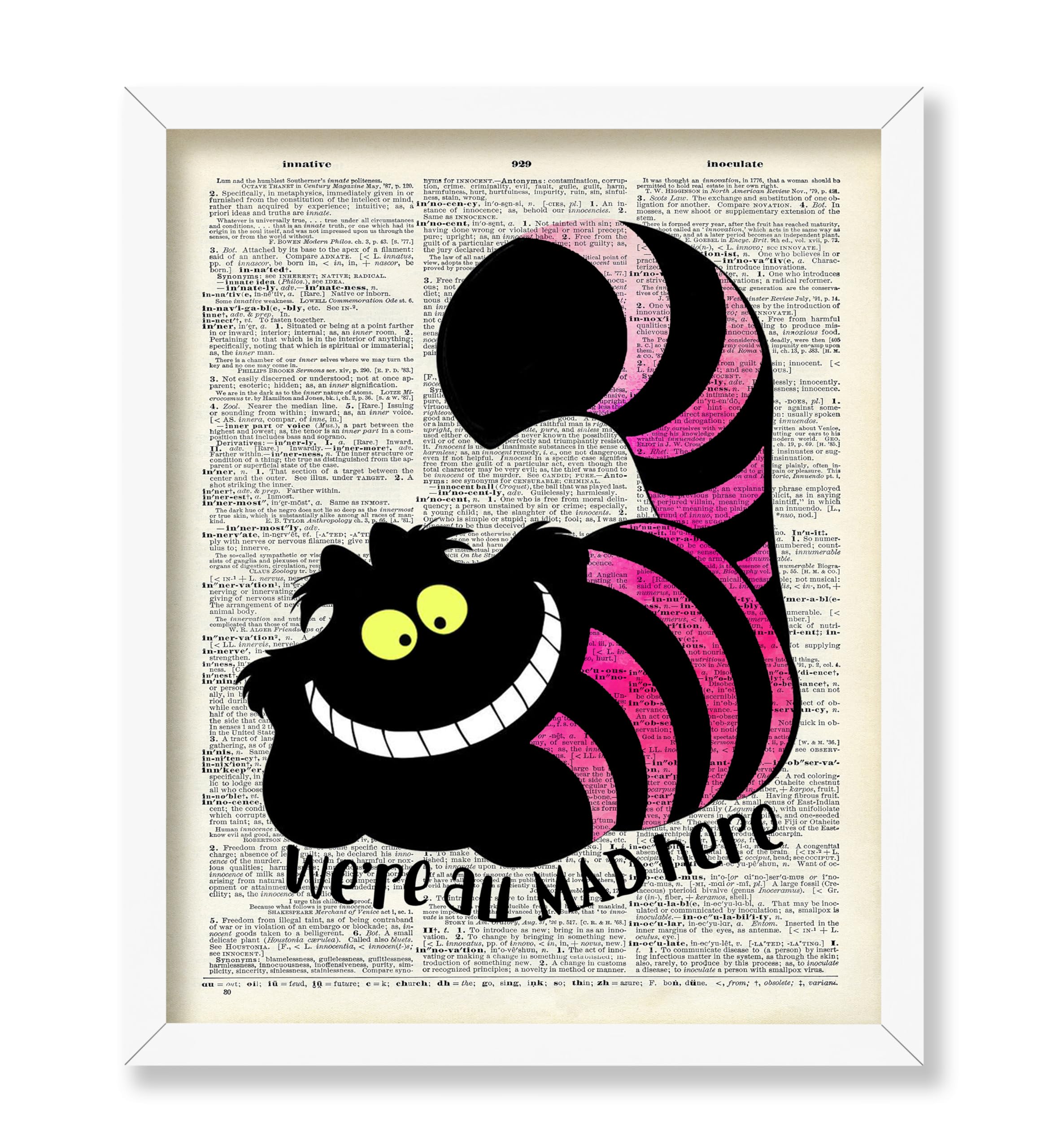Poster Master Dictionary Art Poster - Cheshire Cat Print - We're All ...