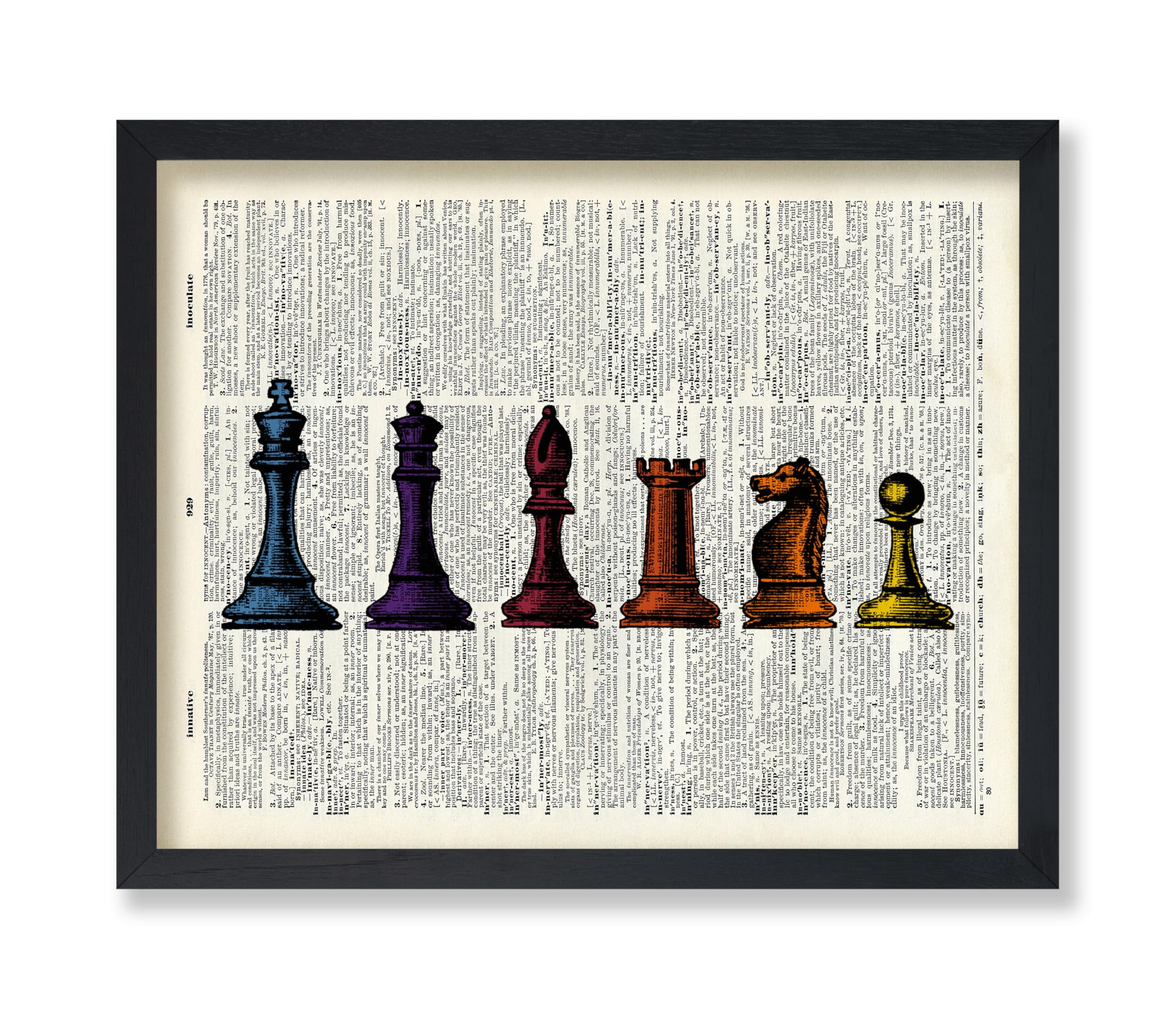 Poster Master Dictionary Art Poster - Chess Pieces Print - Board Game ...
