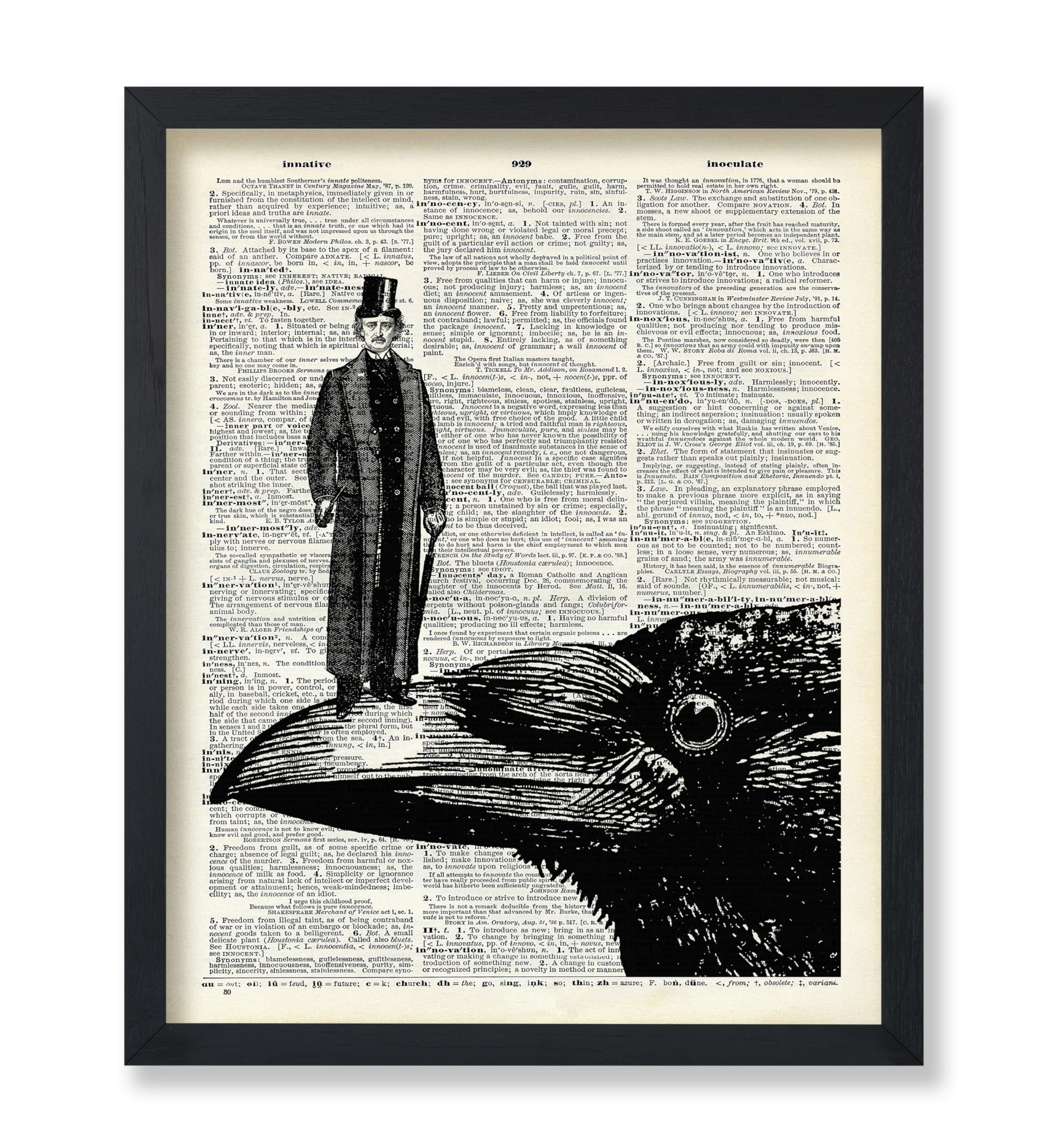 Poster Master Dictionary Art Poster - Edgar Allan Poe Print - Nevermore Art - Raven Art - Bird ...