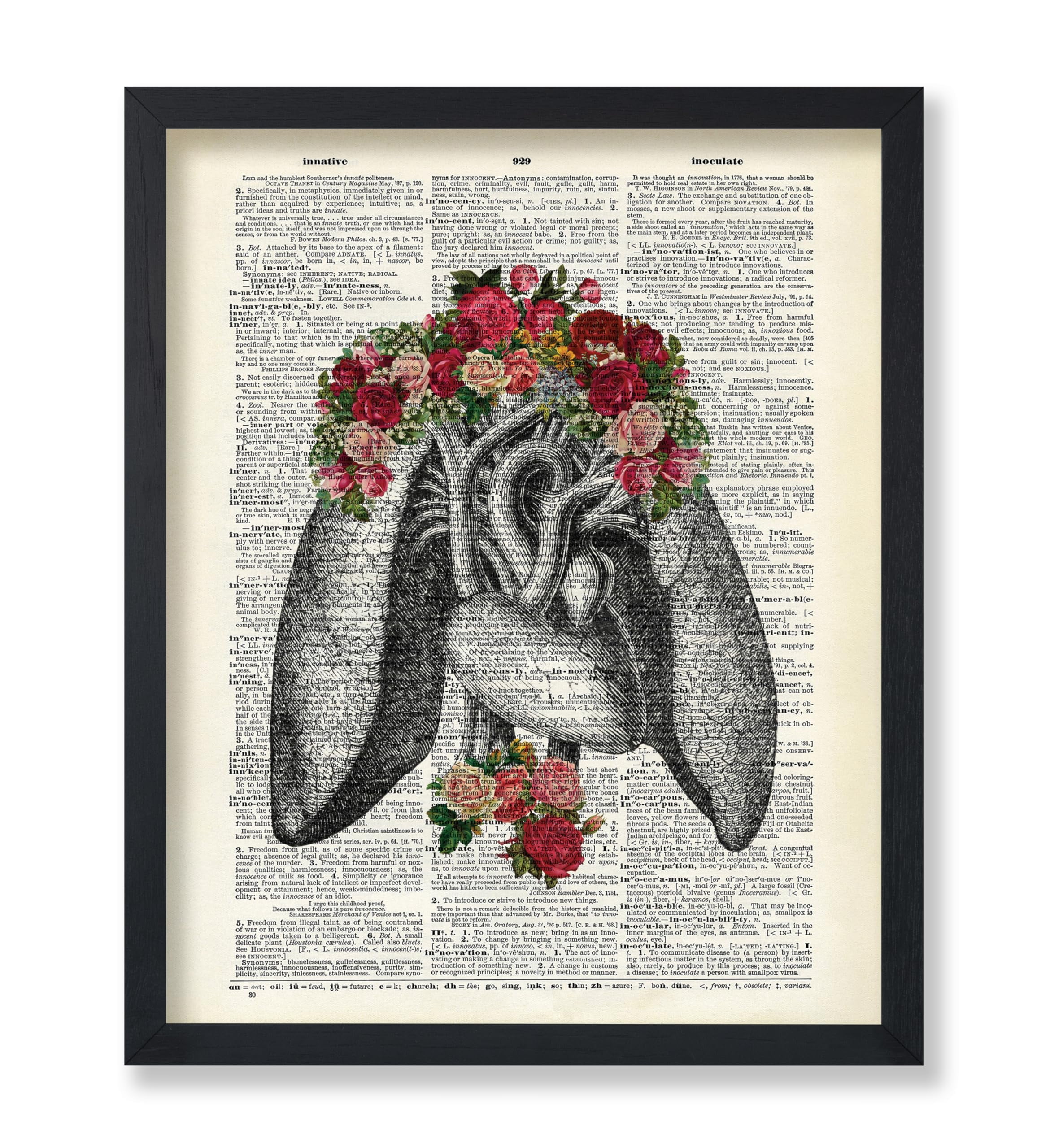Poster Master Dictionary Art Poster - Flowery Lungs Print - Anatomical ...
