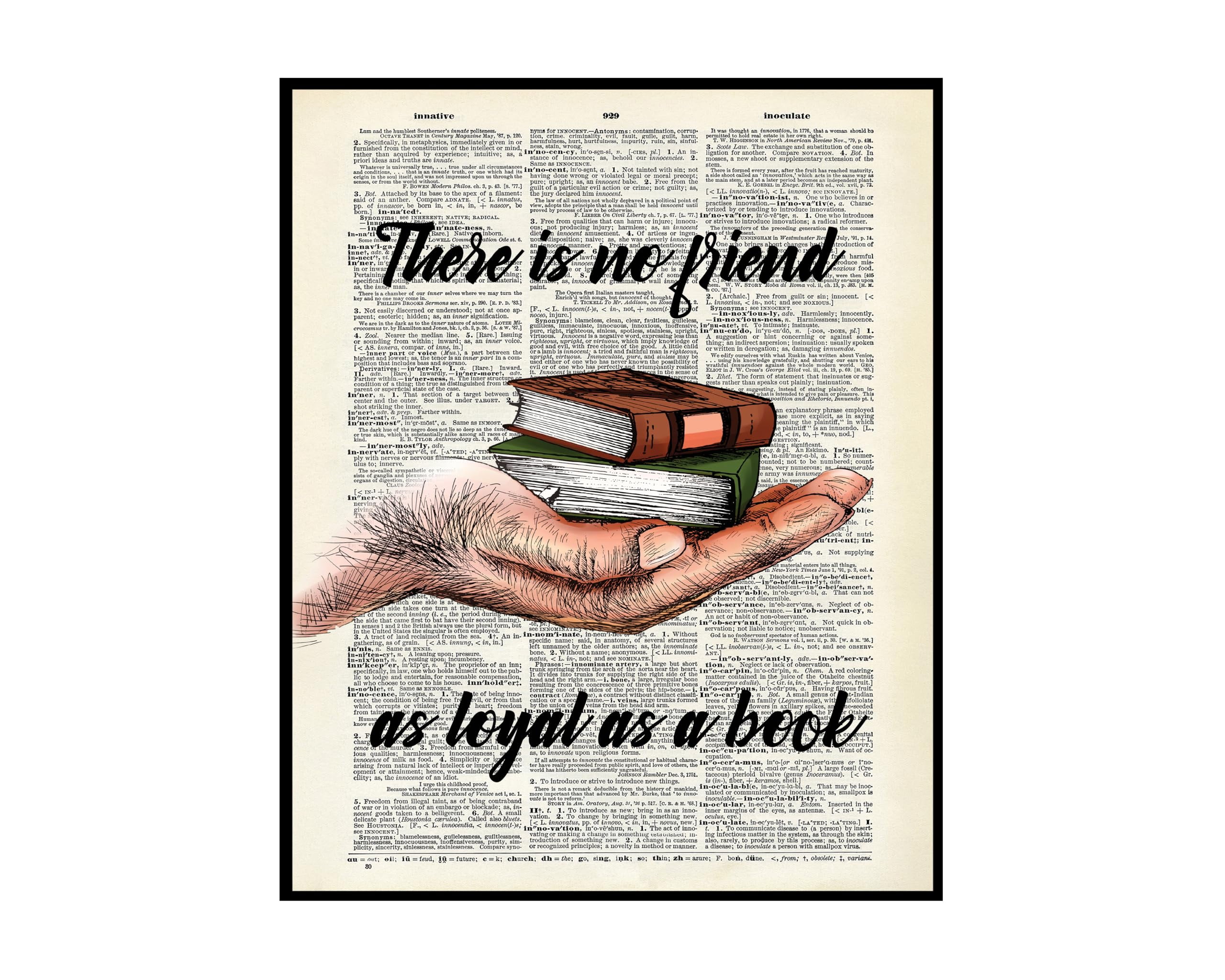 Poster Master Dictionary Art Poster - Friend as Loyal as a Book Print ...