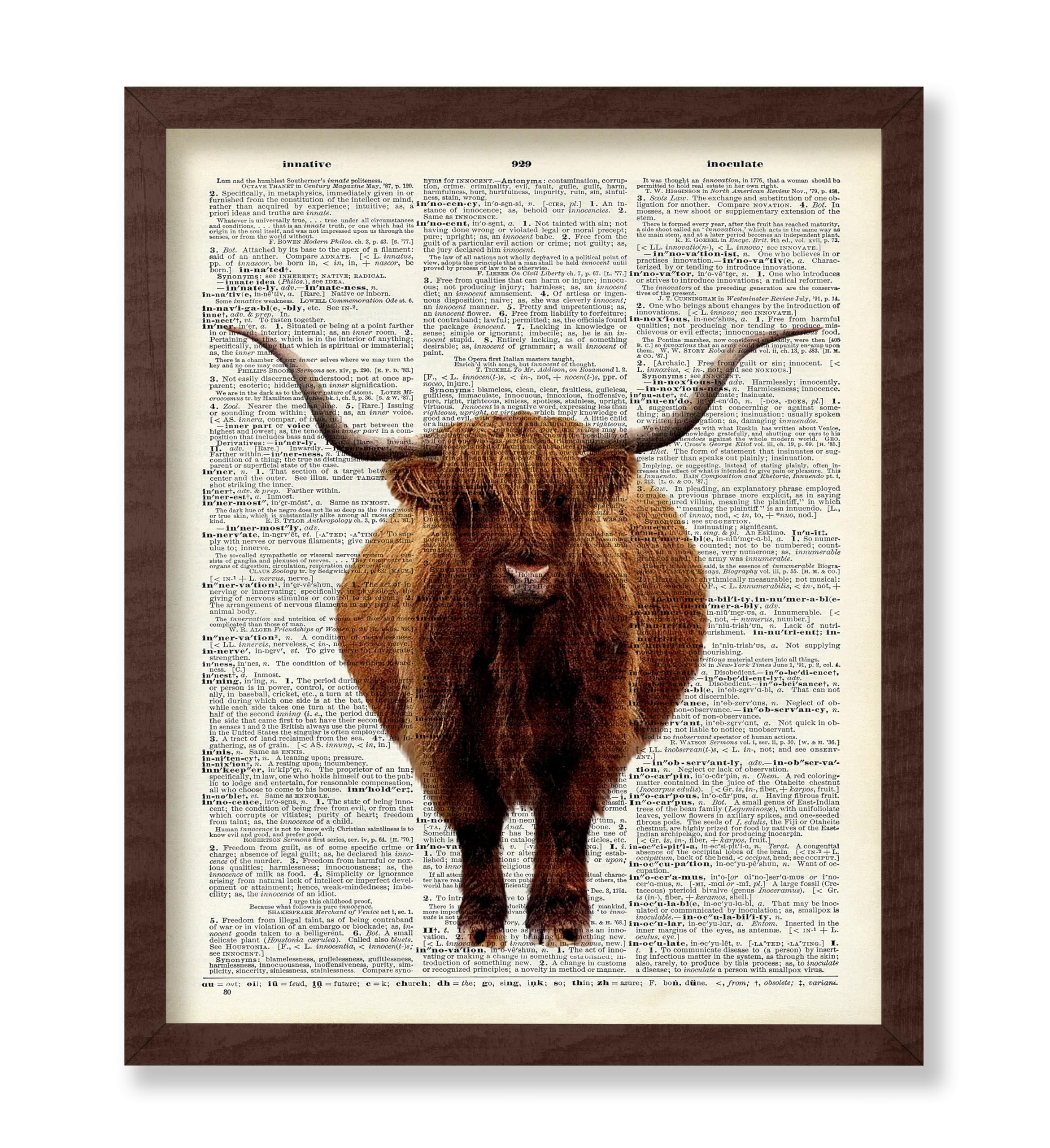 Poster Master Dictionary Art Poster - Highland Cow Print - Cow Art ...