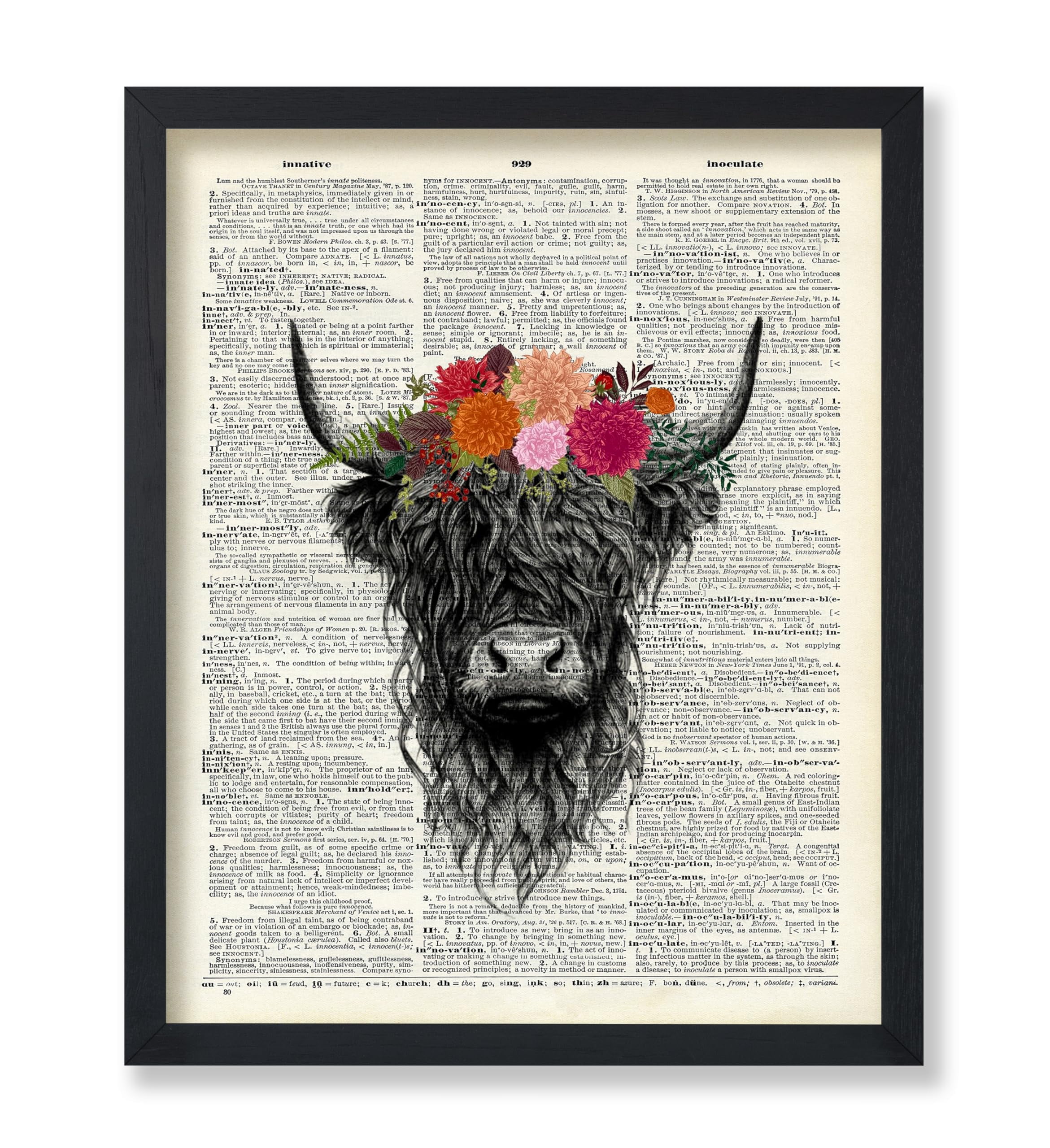 Poster Master Dictionary Art Poster - Highland Cow Print - Cow Art ...