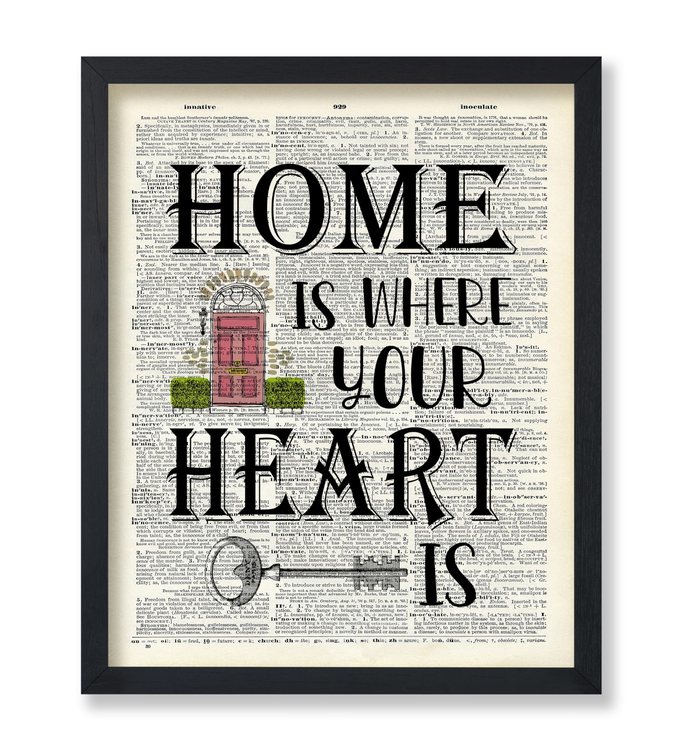 Poster Master Dictionary Art Poster - Home Is Where Your Heart Is Print ...
