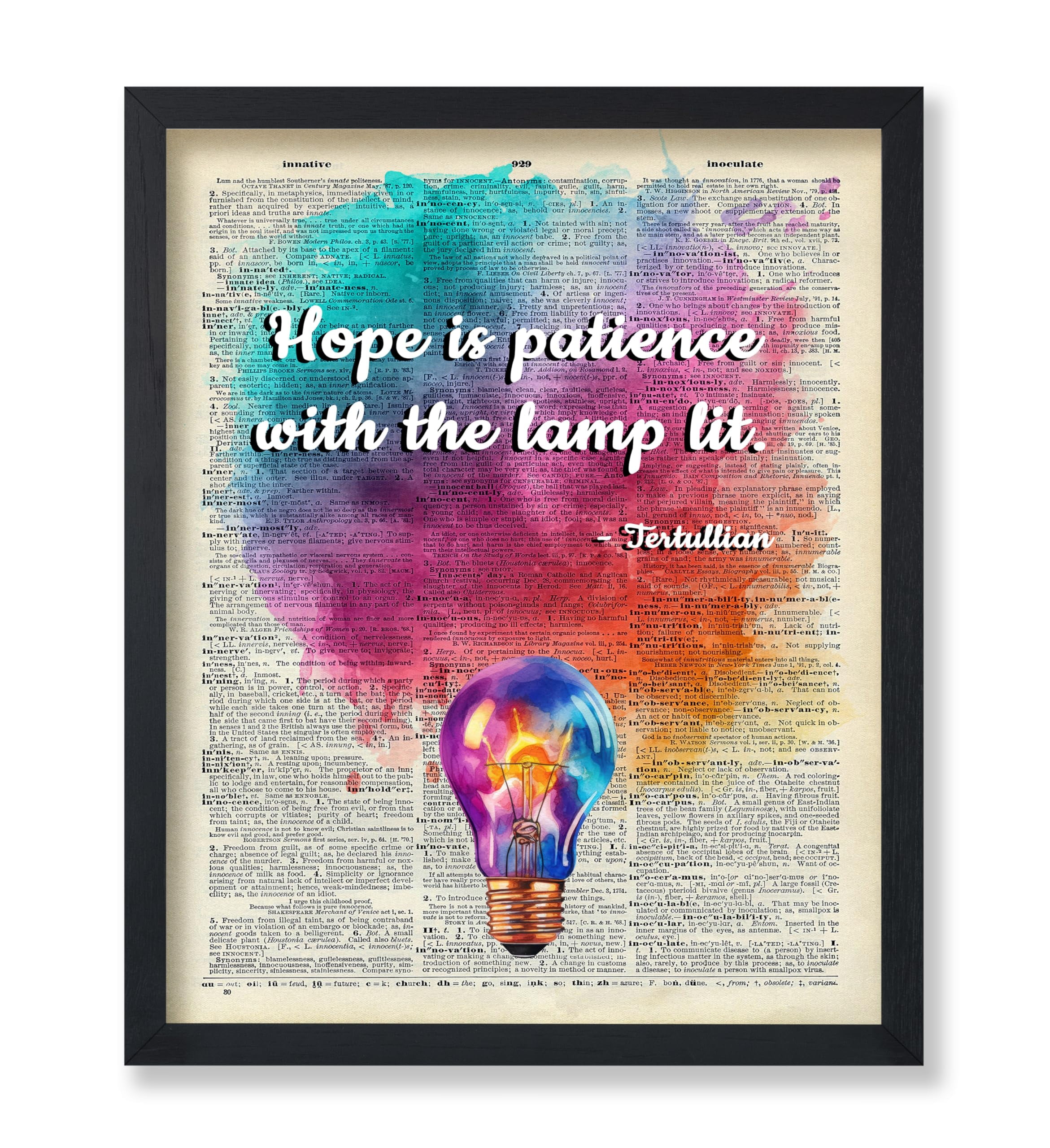 Poster Master Dictionary Art Poster - Hope is Patience Print - Lamp Art ...