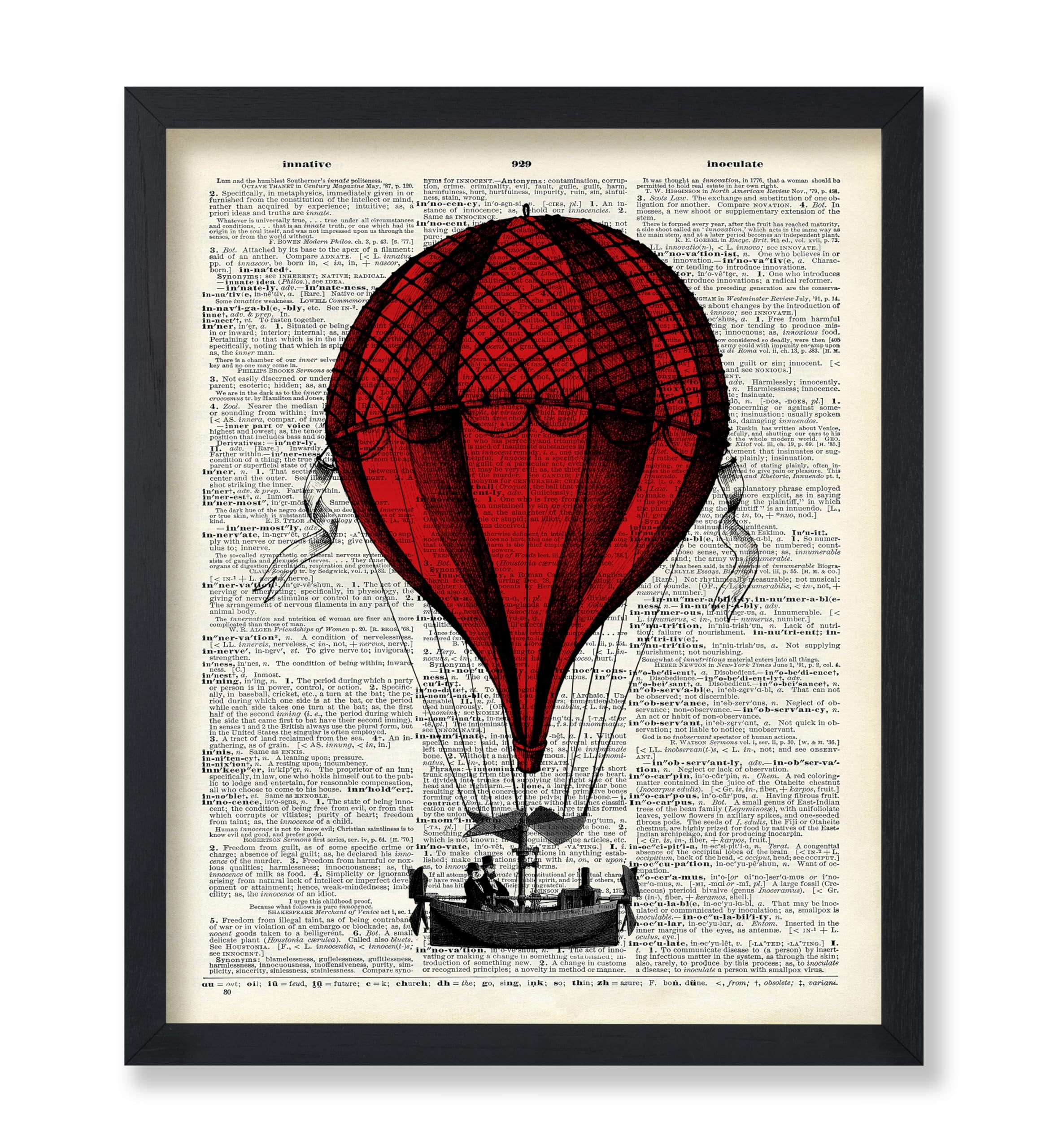Poster Master Dictionary Art Poster - Hot Air Balloon Print - Sketch ...