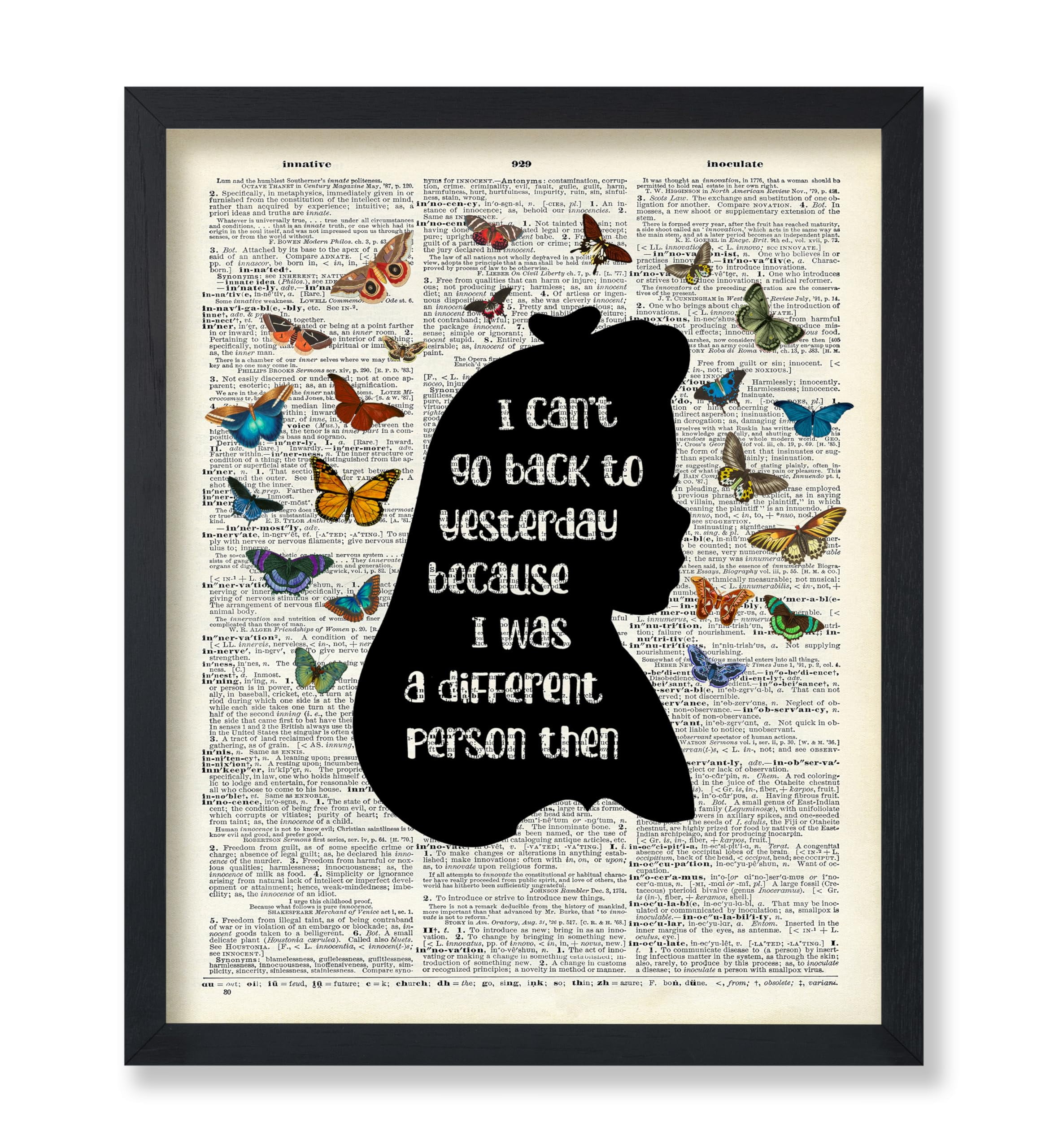 Poster Master Dictionary Art Poster - I Can't Go Back To Yesterday ...