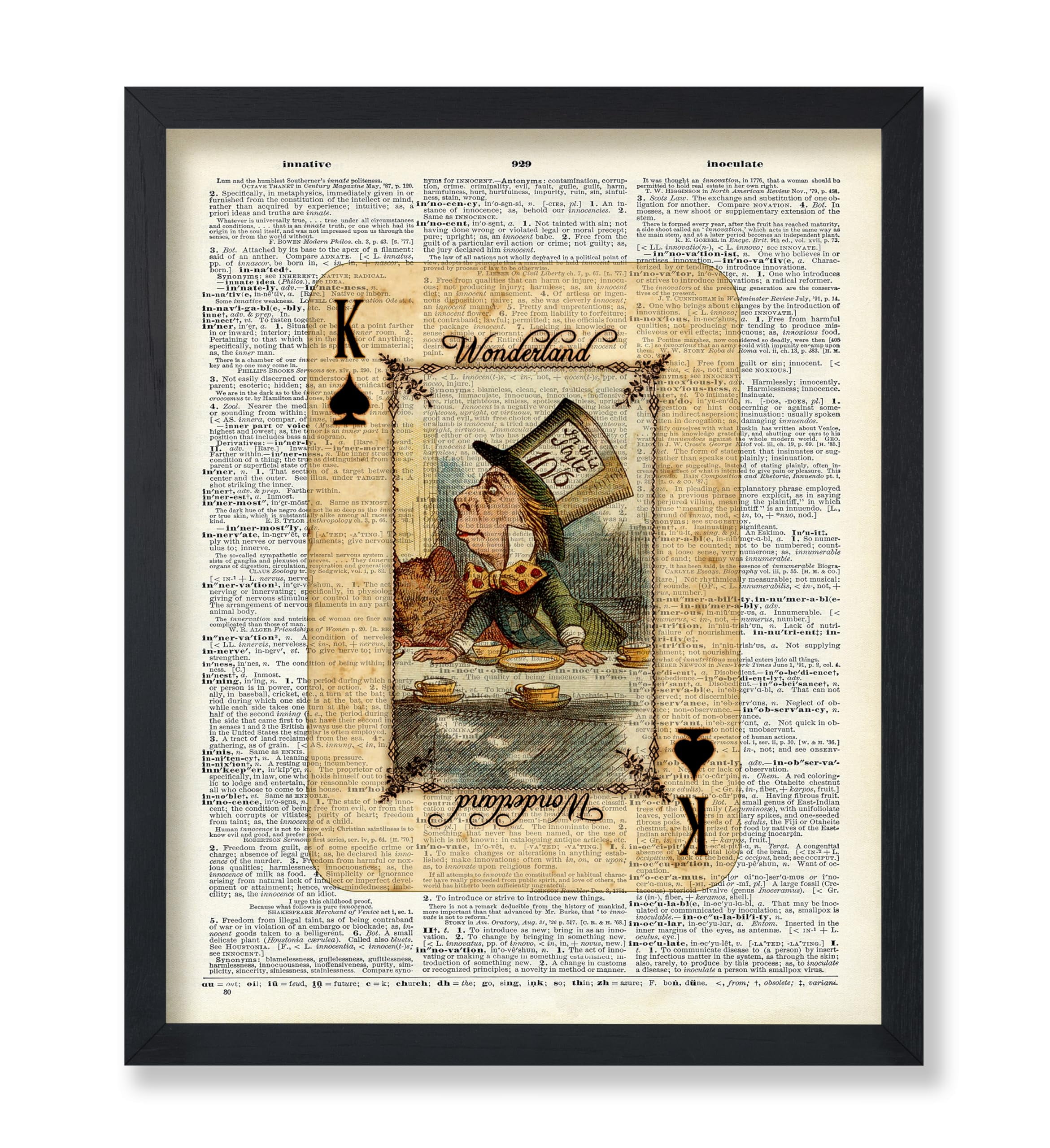 Poster Master Dictionary Art Poster - Mad Hatter Print - King of Spades ...