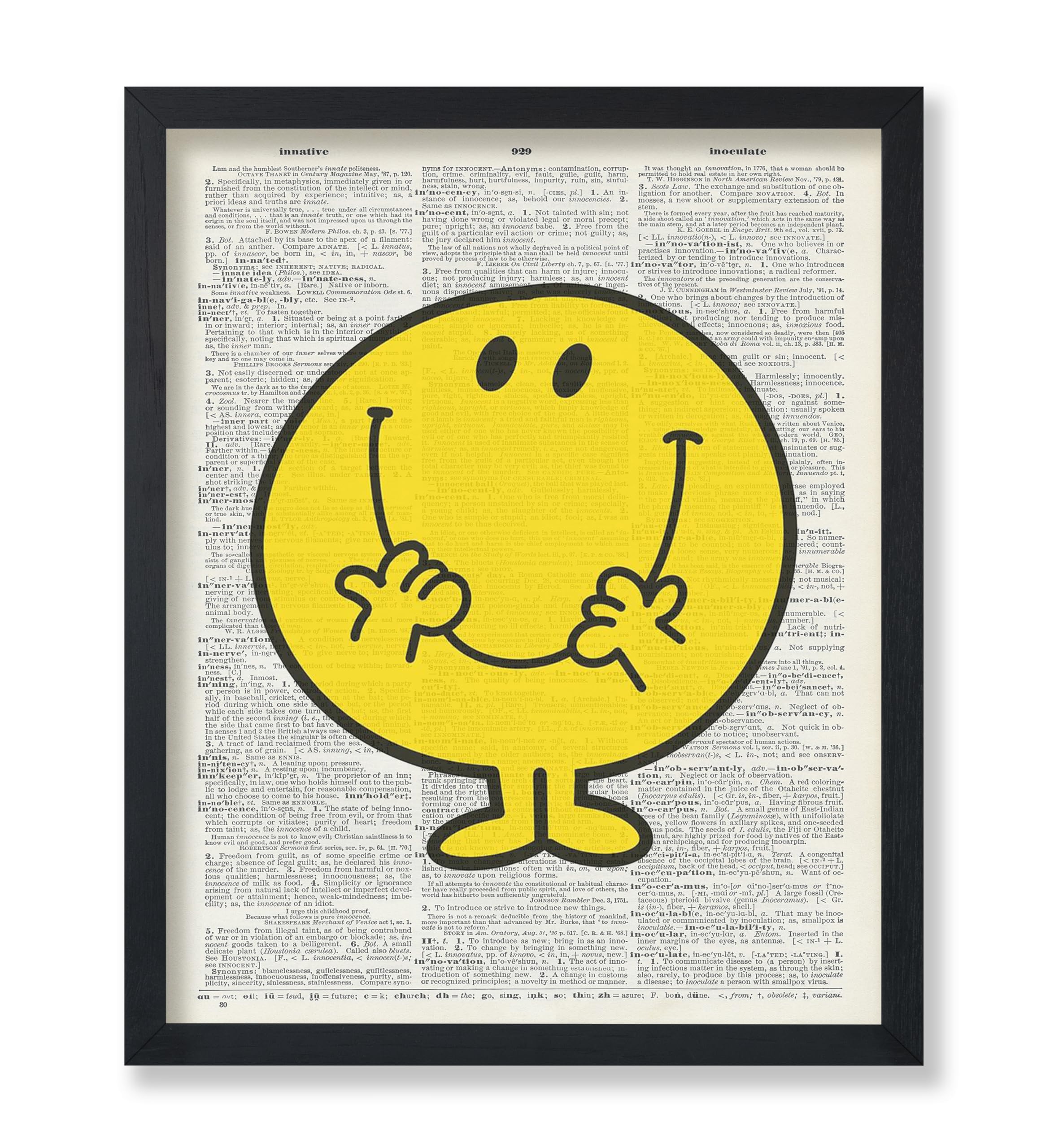 Poster Master Dictionary Art Poster - Mr. Happy Print - Smiley Face Art ...