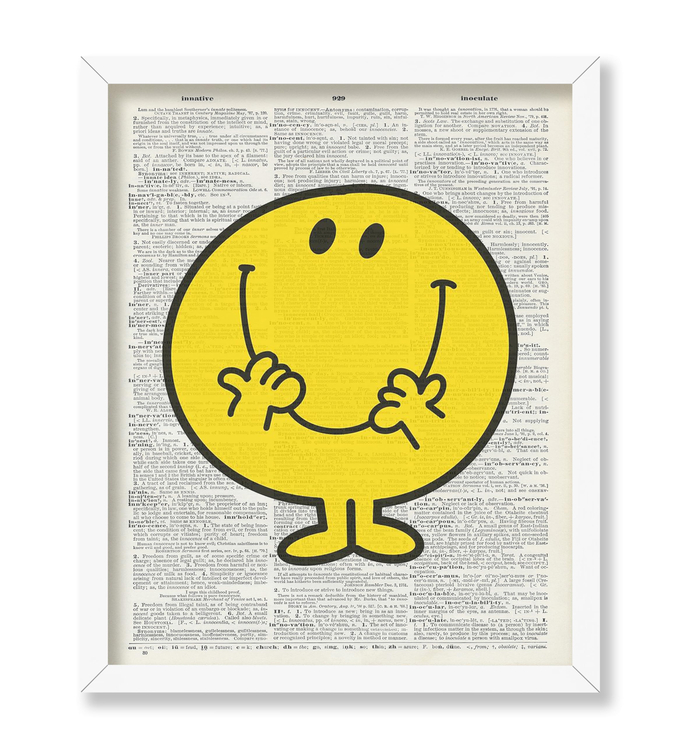 Poster Master Dictionary Art Poster - Mr. Happy Print - Smiley Face Art ...