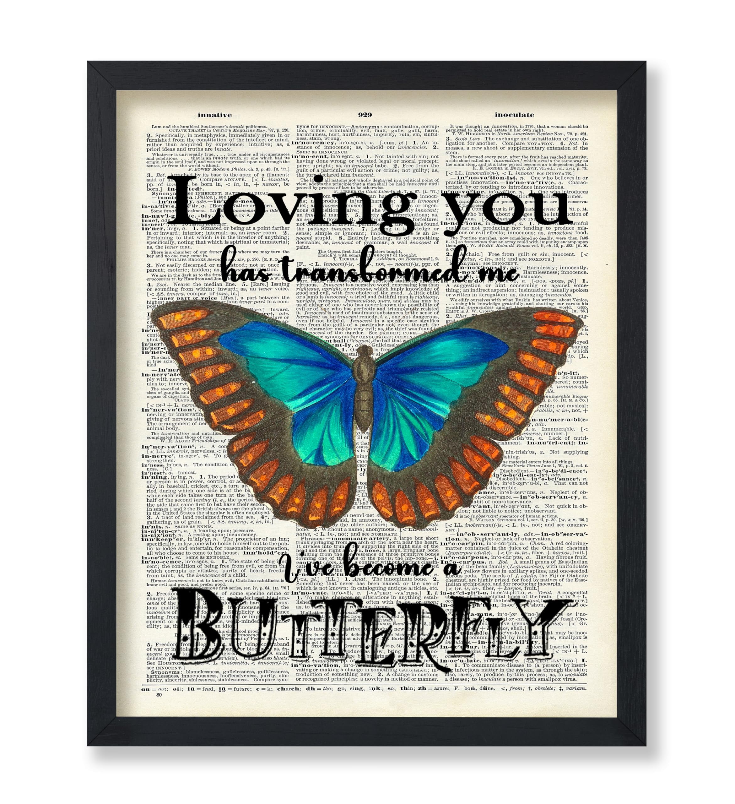 Poster Master Dictionary Art Poster - Loving You Print - Butterfly Art ...