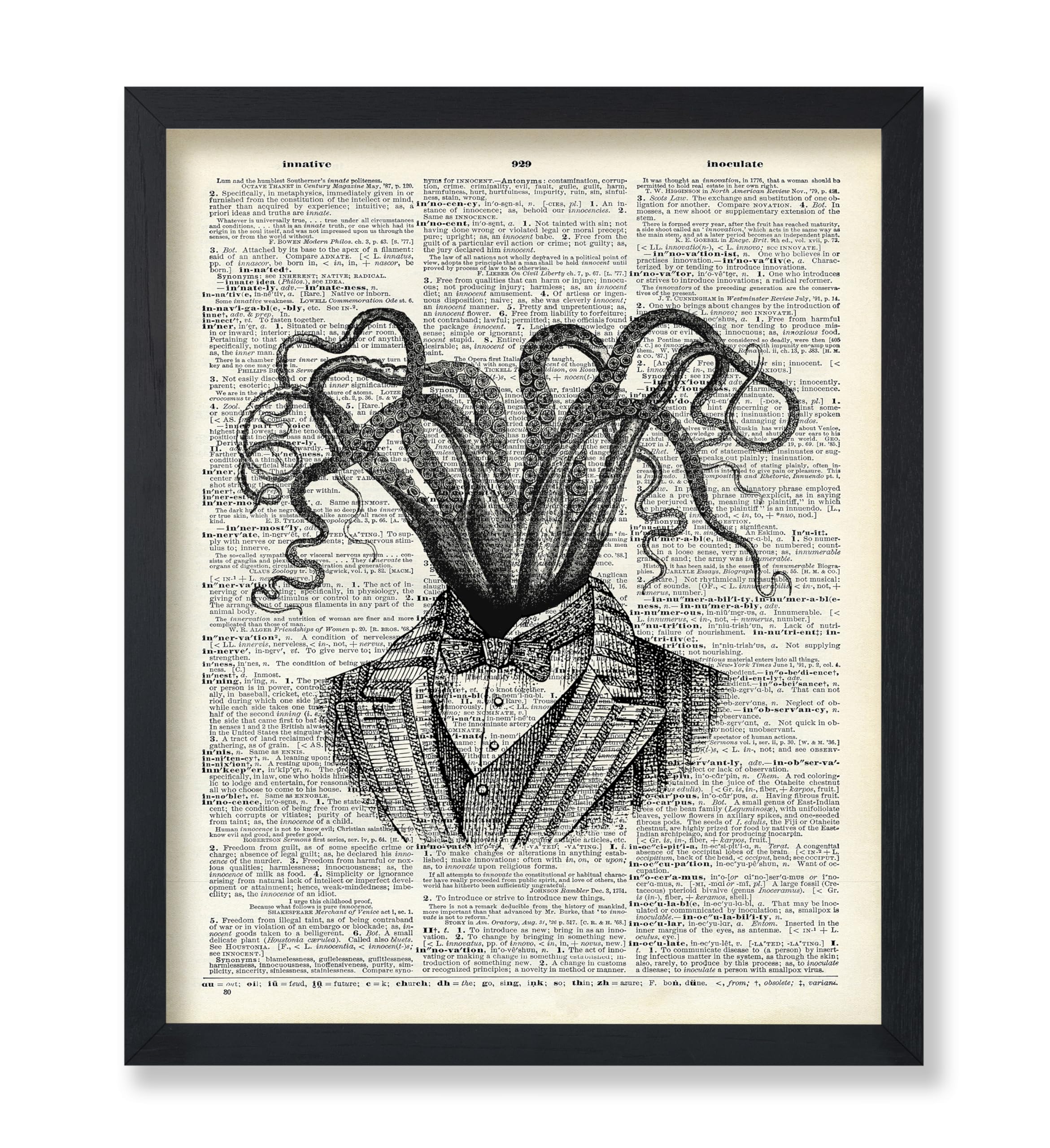 Poster Master Dictionary Art Poster - Tentacles in Gentleman's Head ...