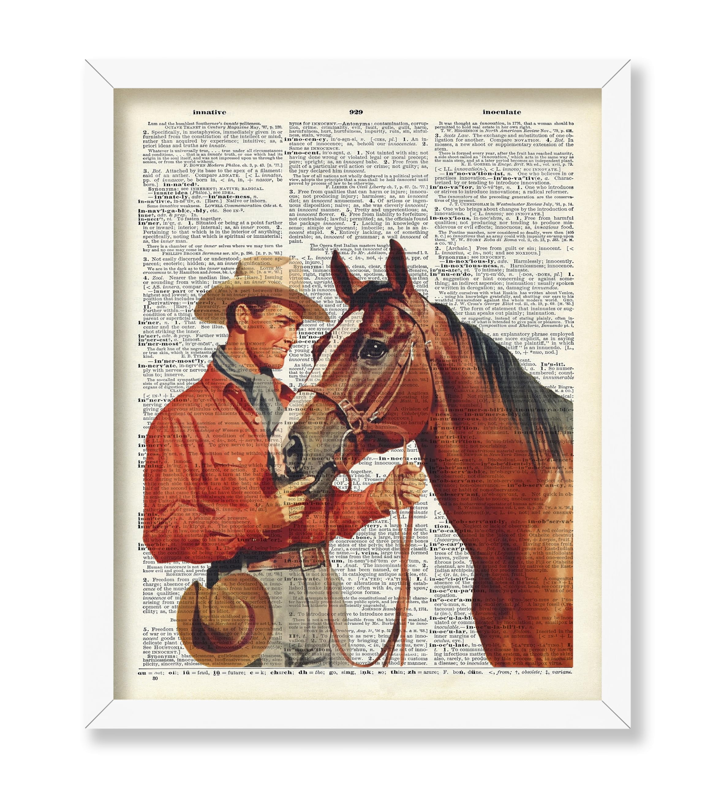Poster Master Dictionary Art Poster - Retro Cowboy And Horse Print ...