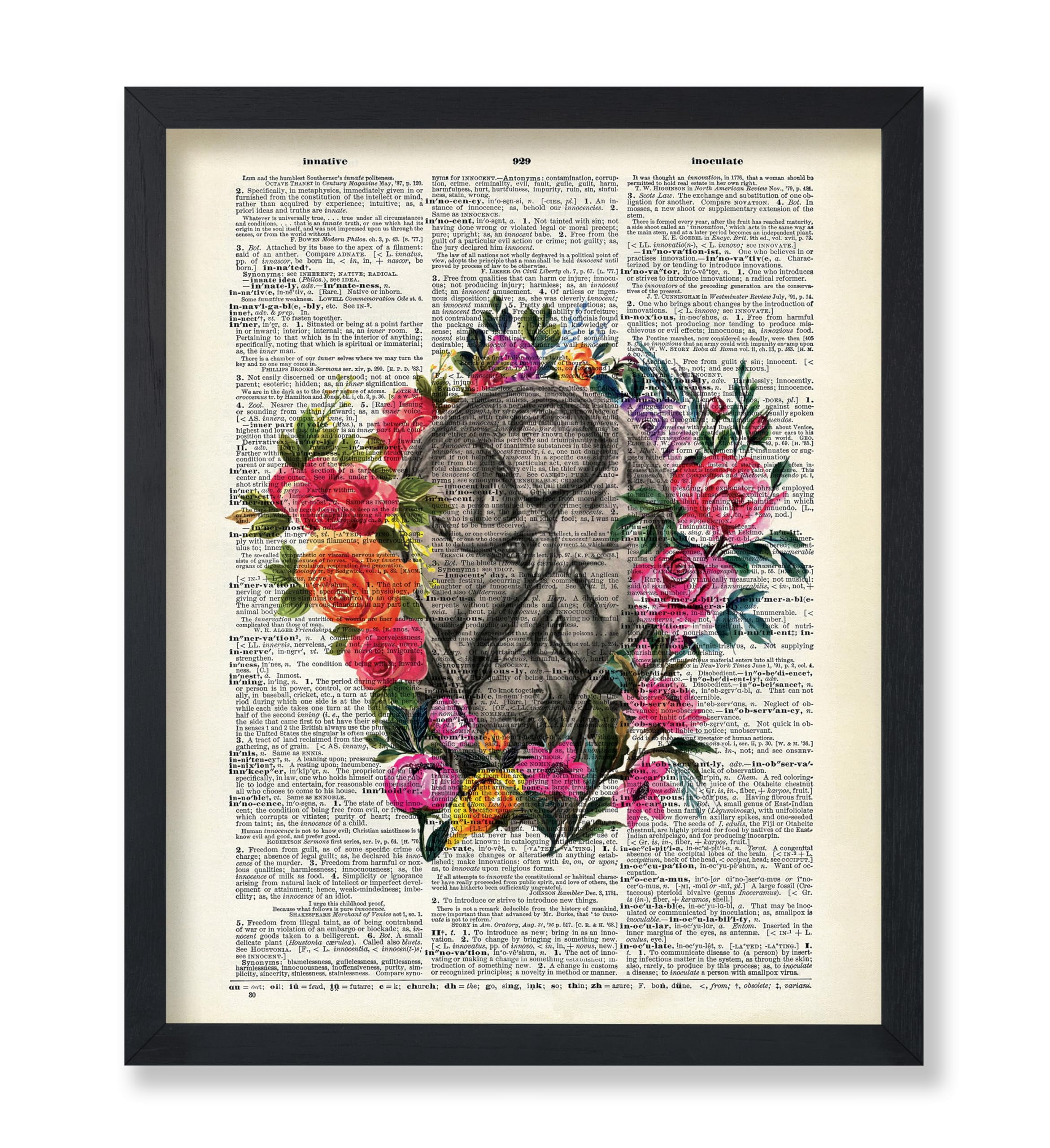 Poster Master Dictionary Art Poster - Retro Flowery Twin Embryo Print ...