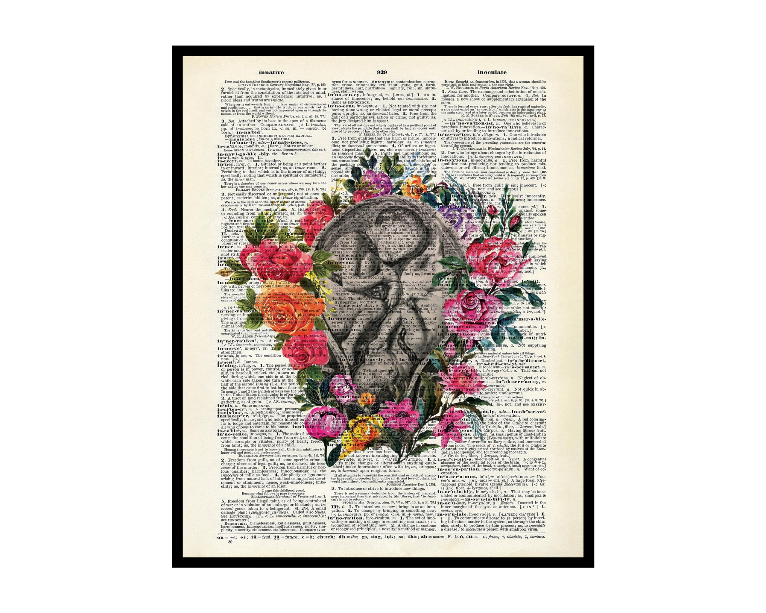 Poster Master Dictionary Art Poster - Retro Flowery Twin Embryo Print - Flower Art - Anatomy Art ...
