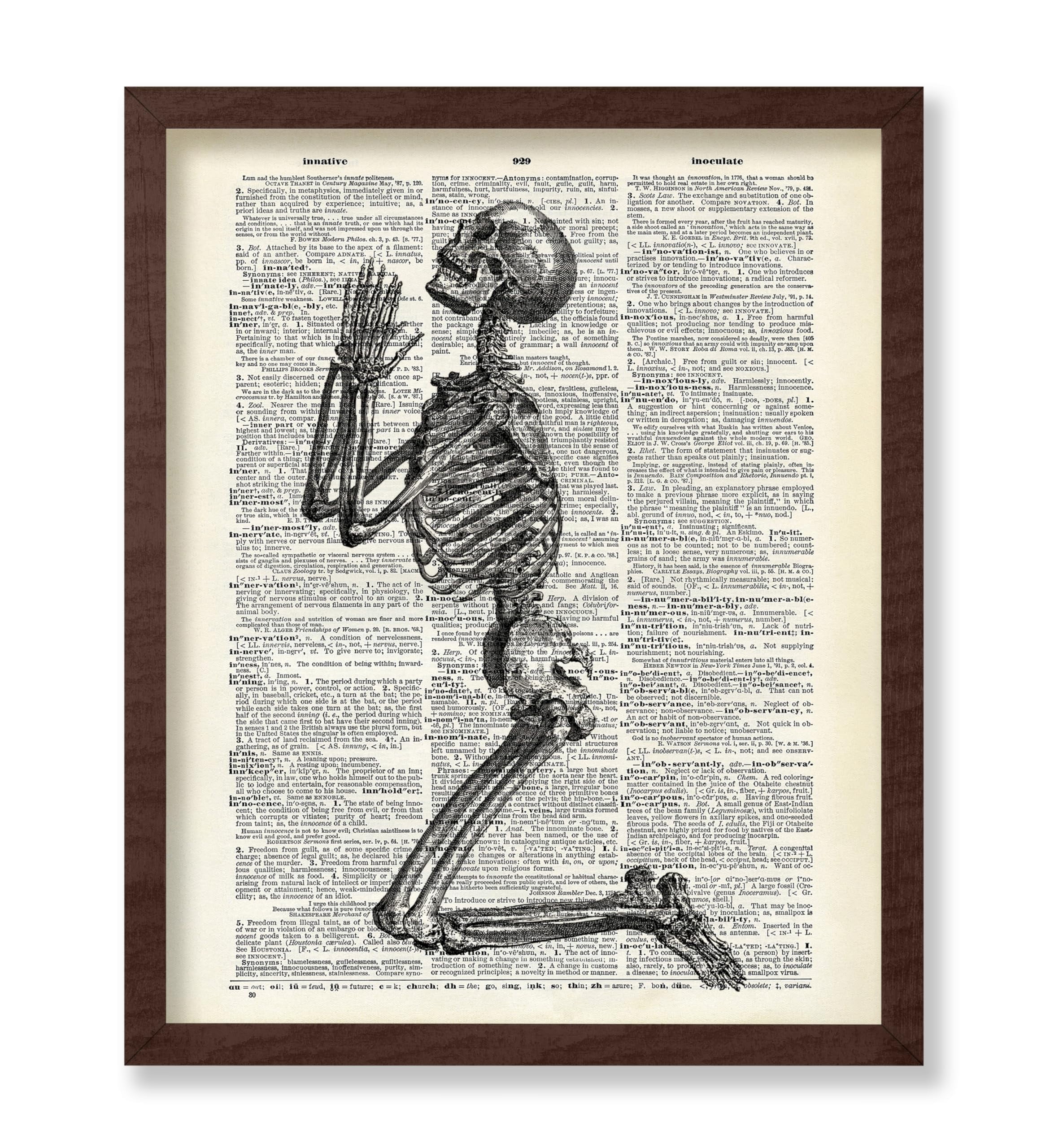 Poster Master Dictionary Art Poster - Retro Praying Skeleton Print ...