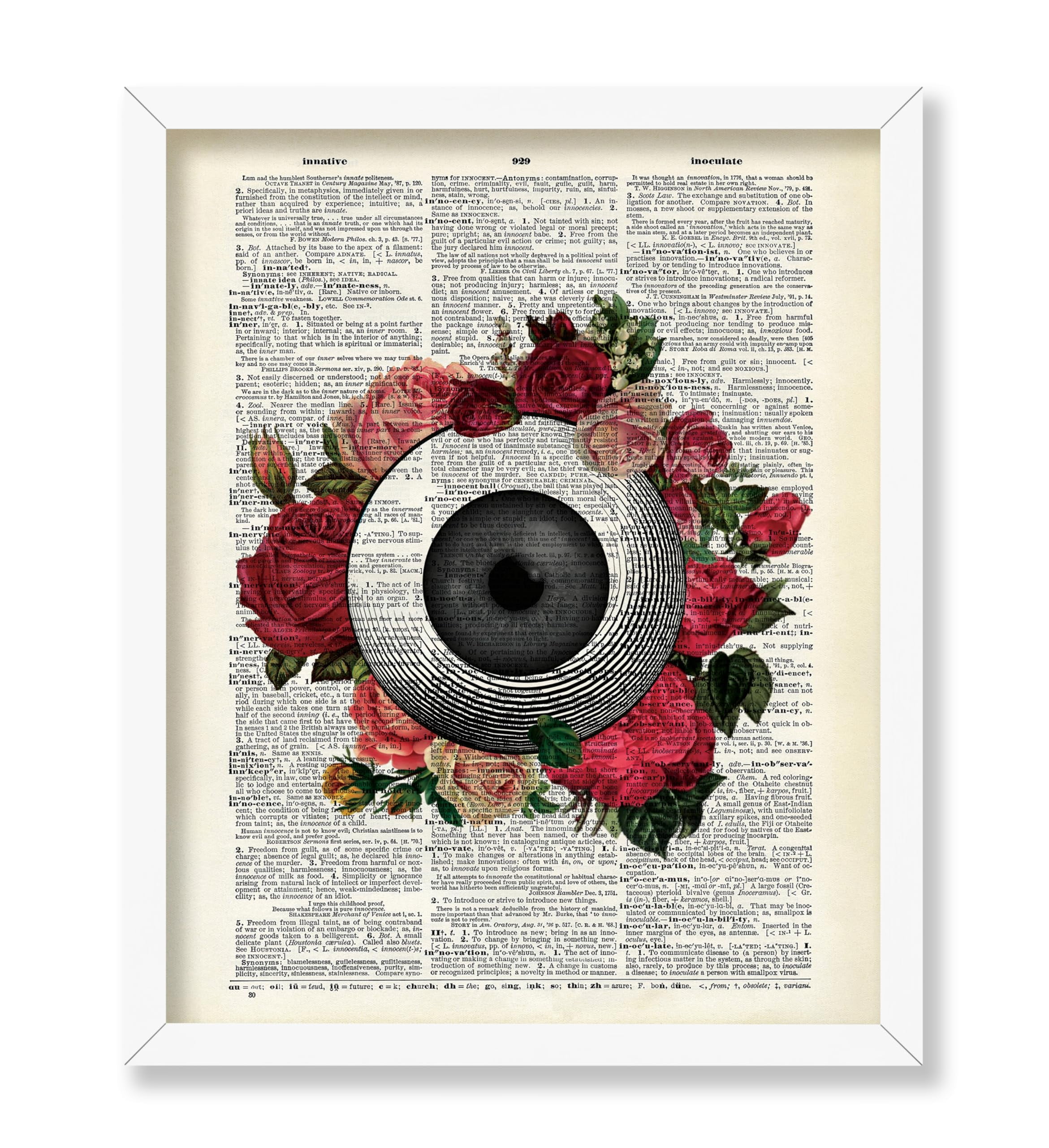 Poster Master Dictionary Art Poster - Retro Roses and Eye Print ...