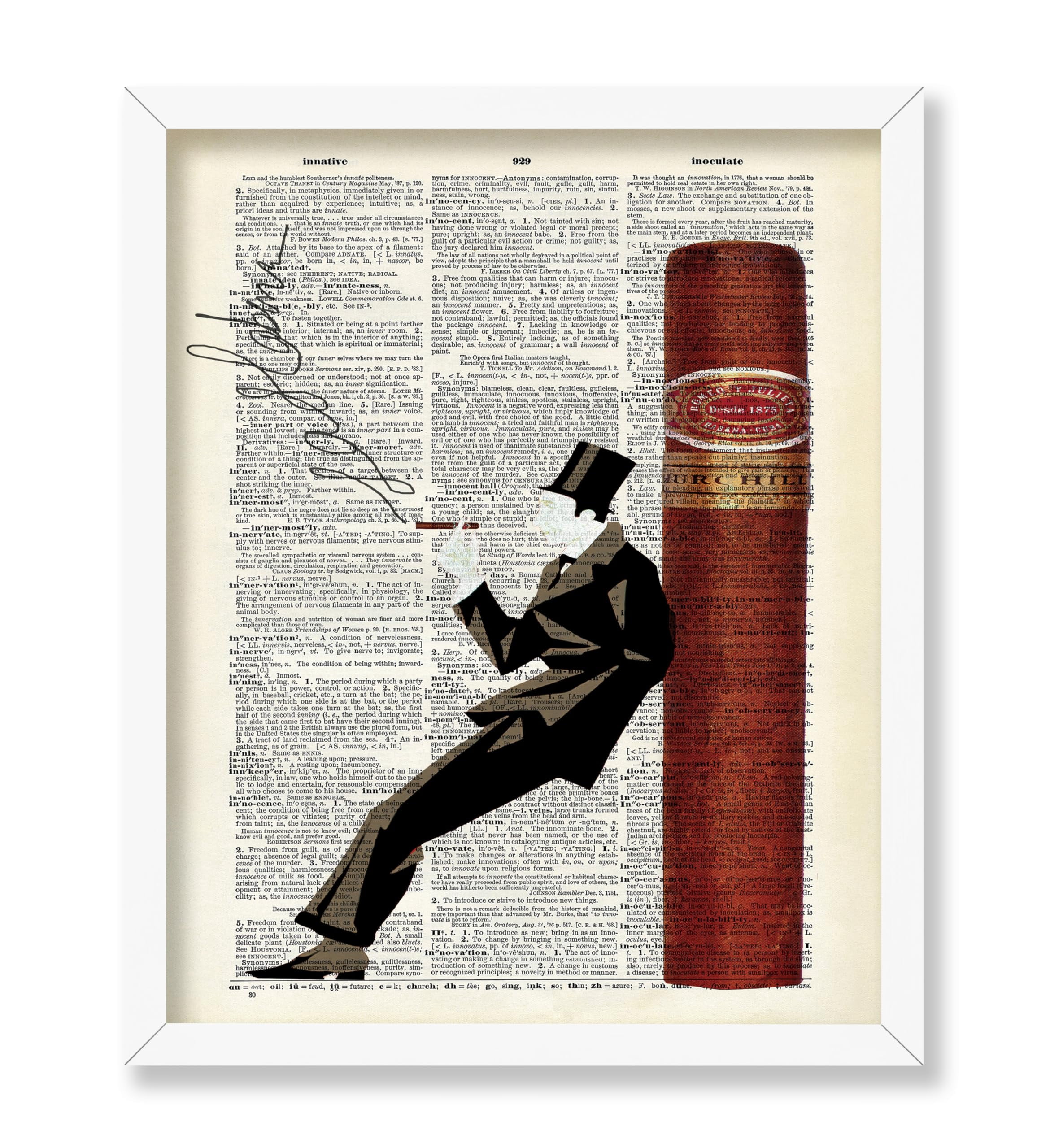 Poster Master Dictionary Art Poster - Retro Smoking Man Print - Romeo Y ...