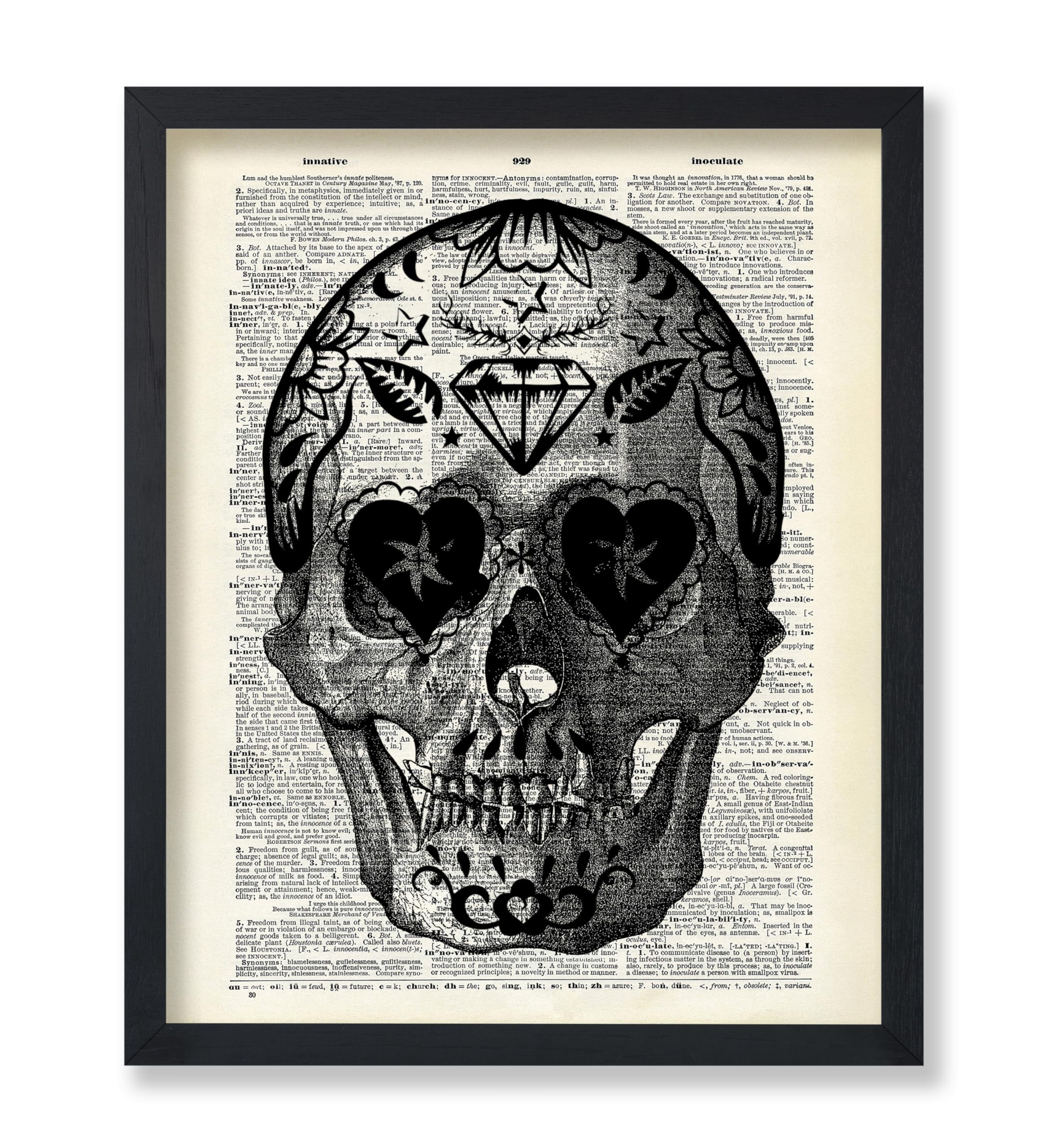 Poster Master Dictionary Art Poster - Retro Sugar Skull Print - Tattoo ...